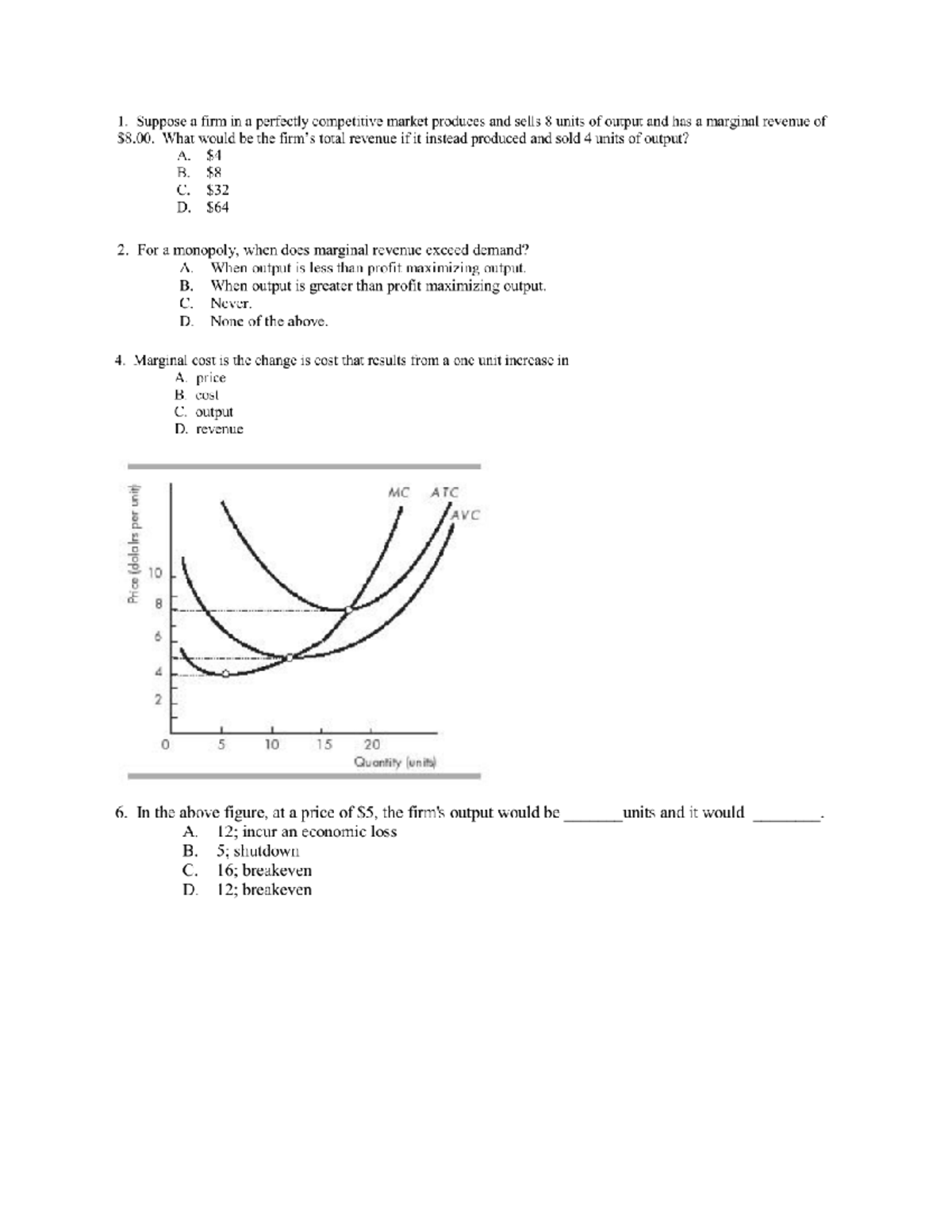 Microeconomics Final Exam Sample Test (ECON 101) - Studocu