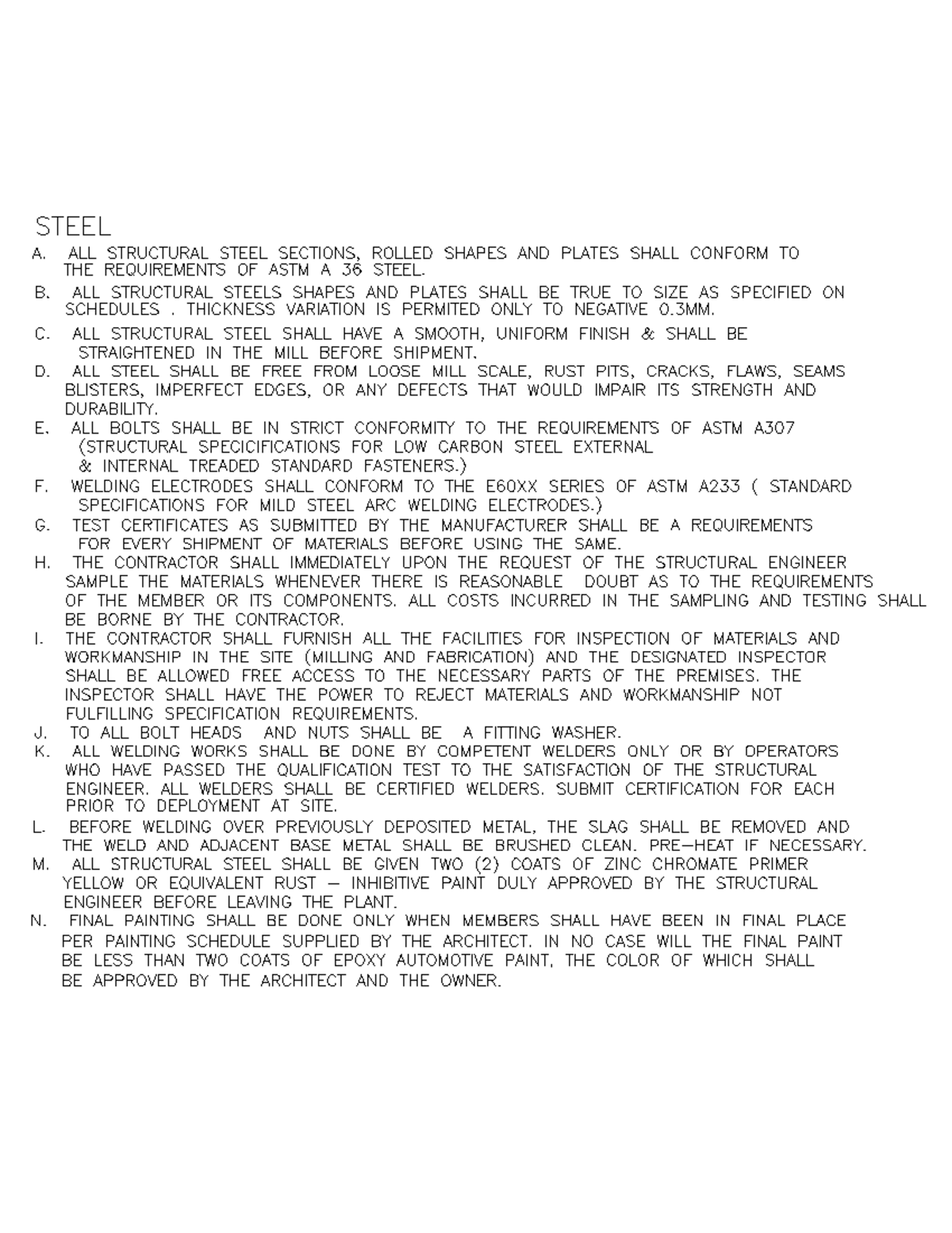 STEEL NOTES FOR BIM - STEEL A. ALL STRUCTURAL STEEL SECTIONS, ROLLED ...