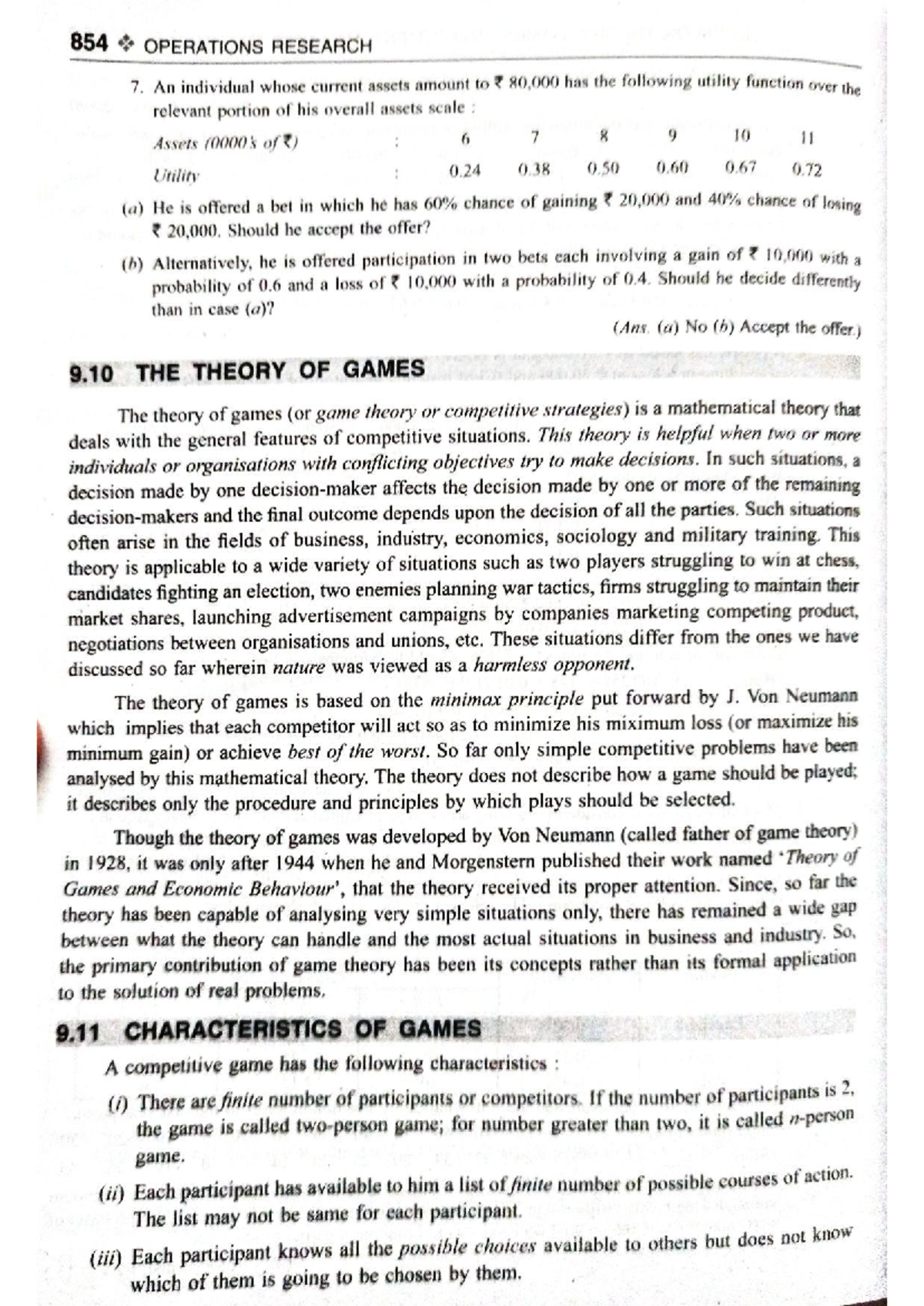 Theory of Games in Management - OR 854 Insights and Applications - Studocu