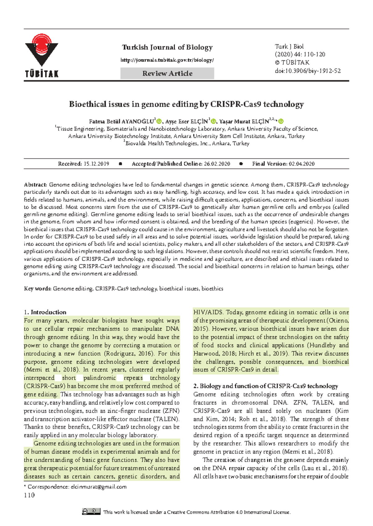 Bioethical Issues in Genome Editing: A Review of CRISPR-Cas9 Technology ...