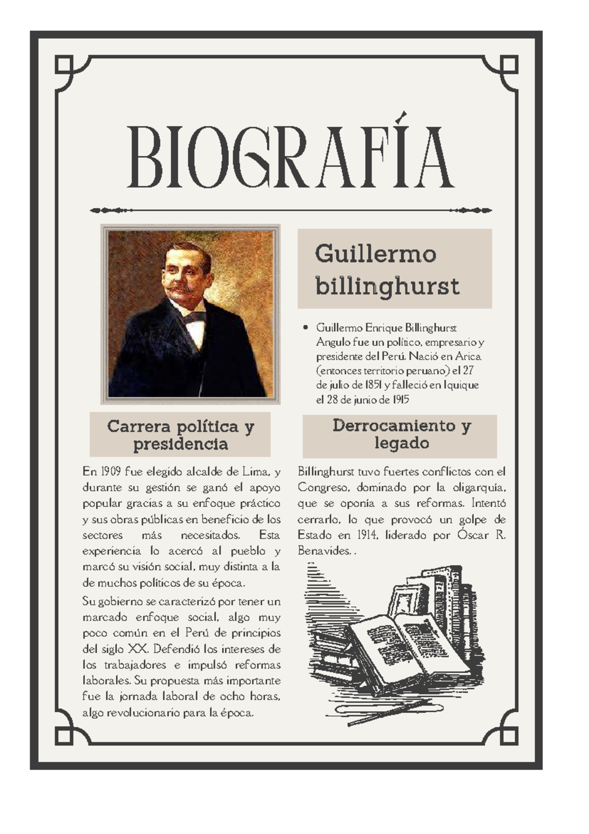 Biografía de Guillermo Billinghurst: Político y Presidente del Perú ...