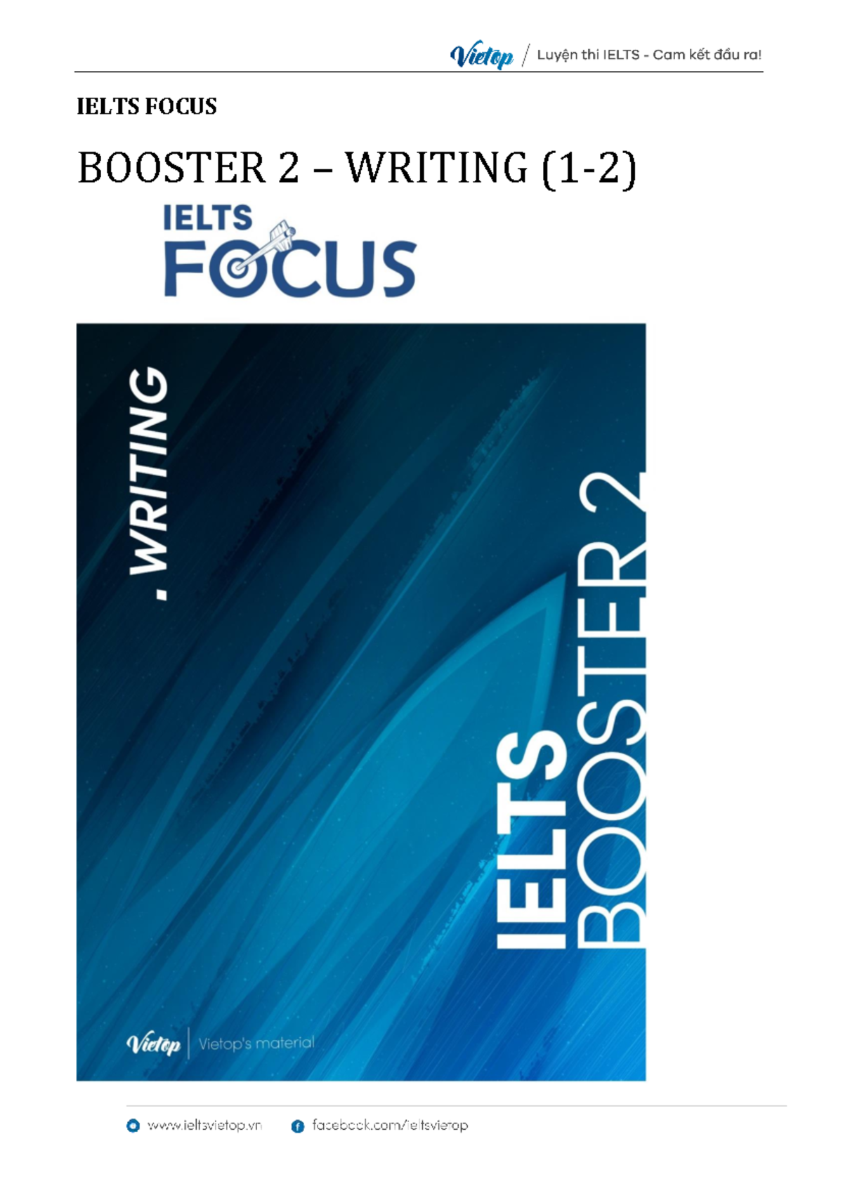 Booster 2 Writing coursebook 2 1 - IELTS FOCUS BOOSTER 2 – WRITING (1 ...