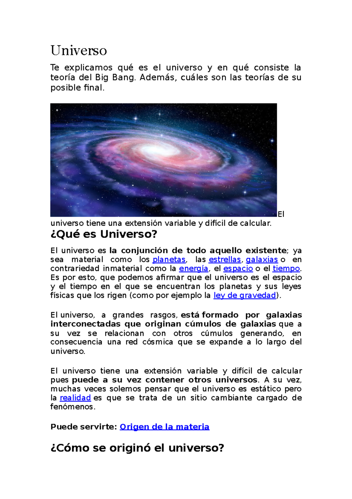Universo - Universo Te explicamos qué es el universo y en qué consiste ...