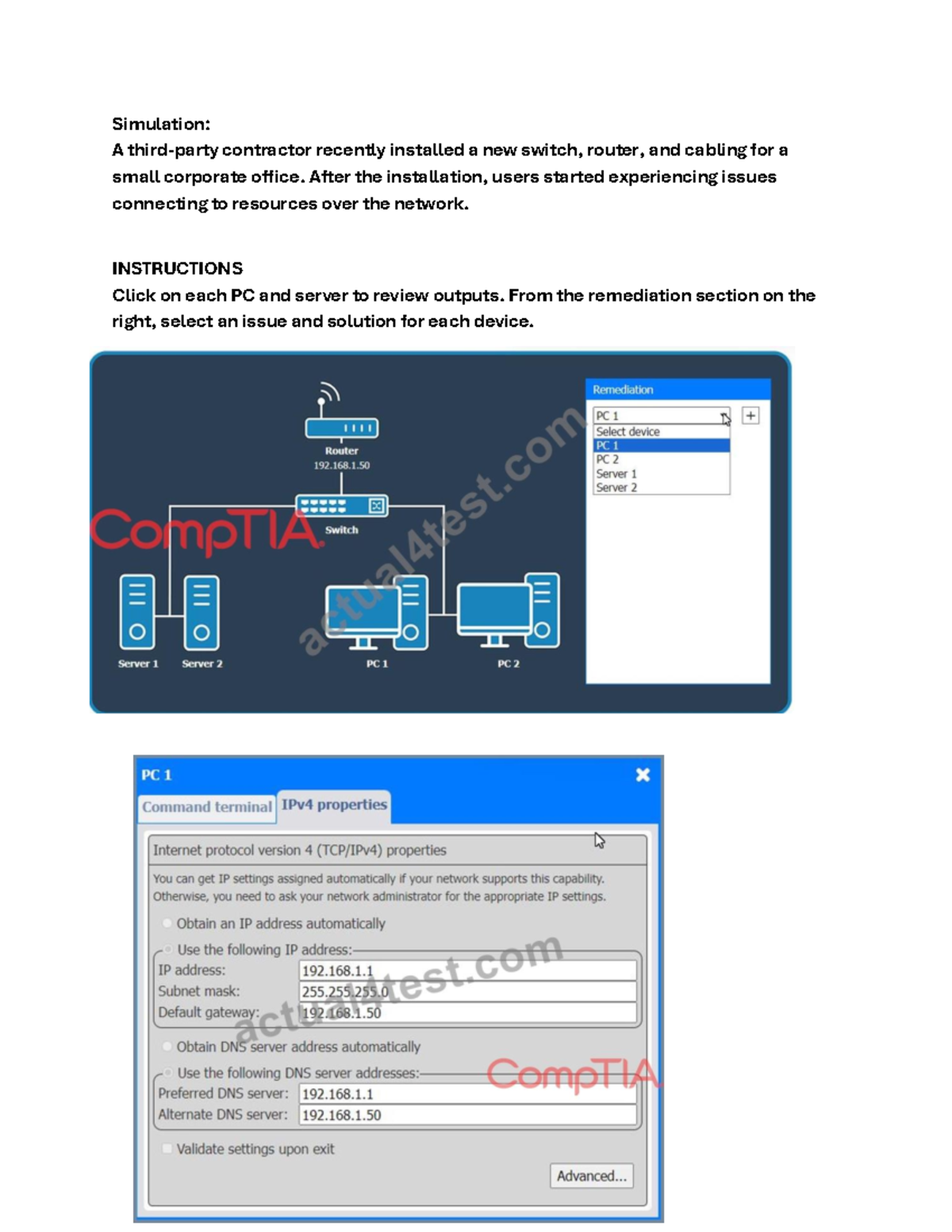 PC-Server Simulation: Resolving IP Conflicts in Core I Network - Studocu