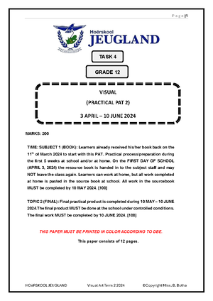Grade 8 Term 2 Pract Task-1 - TERM 2 Activity/Form Learner’s mark ...