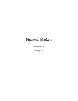 Yale Financial Markets: Comprehensive Study Notes and Insights - Studocu