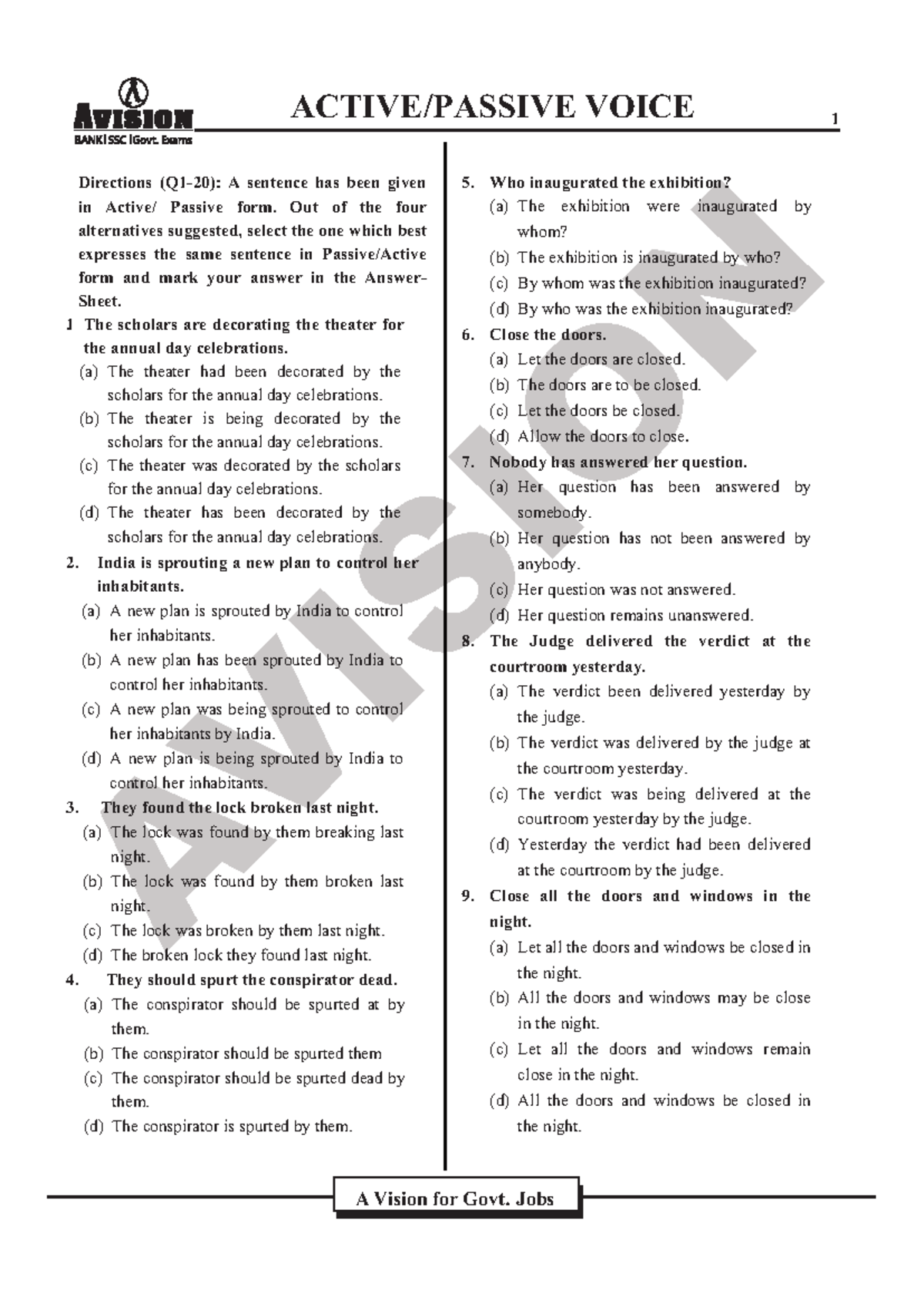 Active Passive Voice - IO N Exam Preparation Notes - Studocu