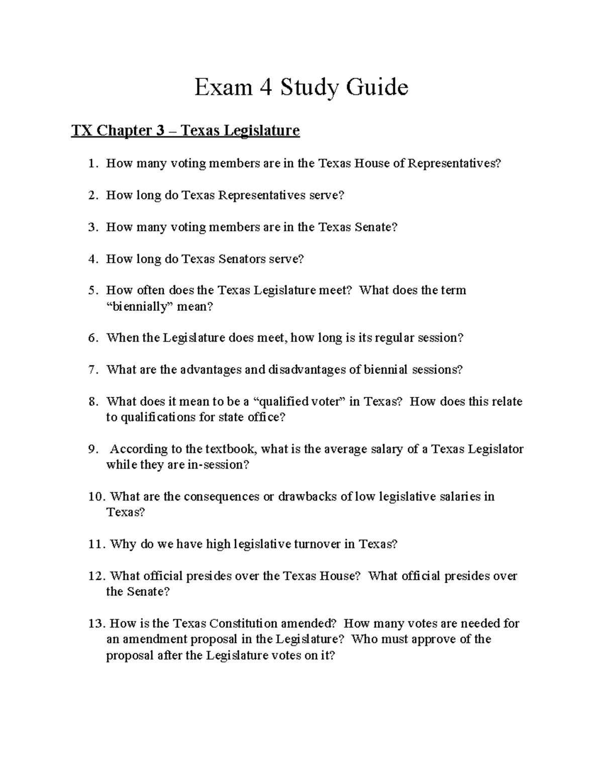 TX Government Exam 4 Study Guide: Overview of Chapters 3-5 - Studocu