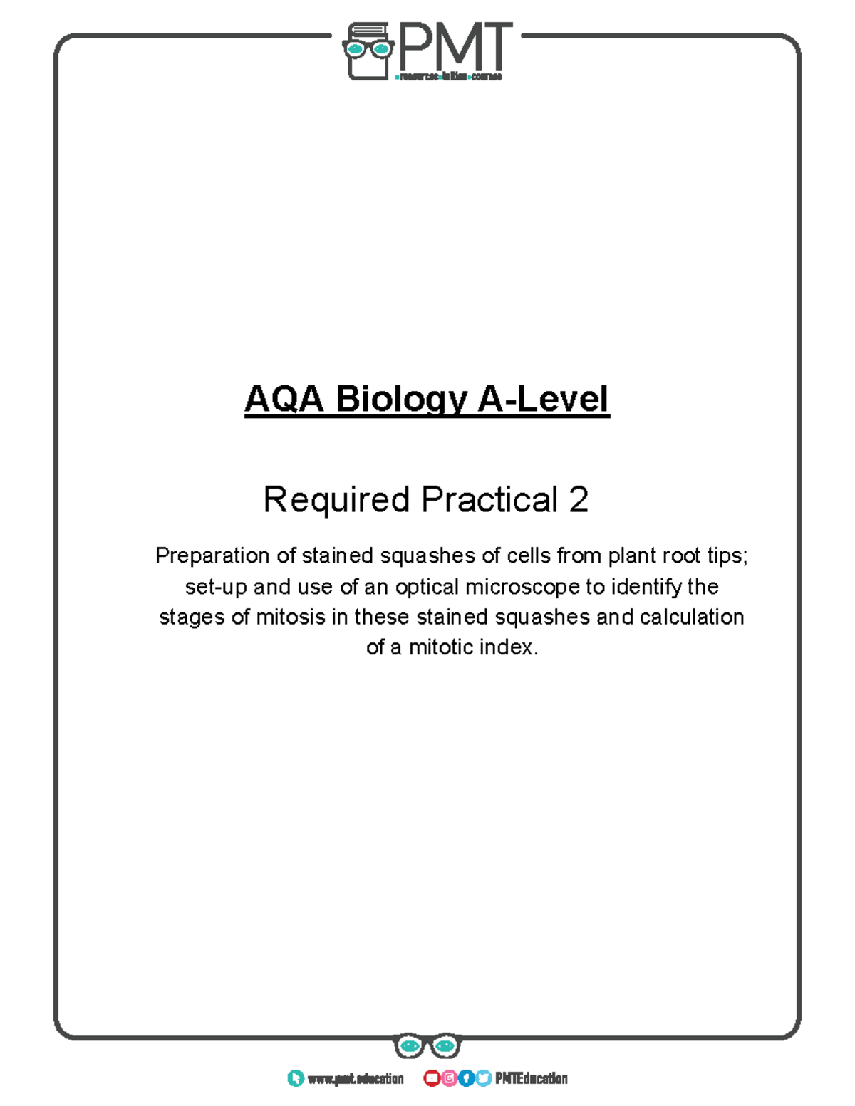 RP 02 - Calculating Mitotic Index using Plant Cells - AQA Biology A ...