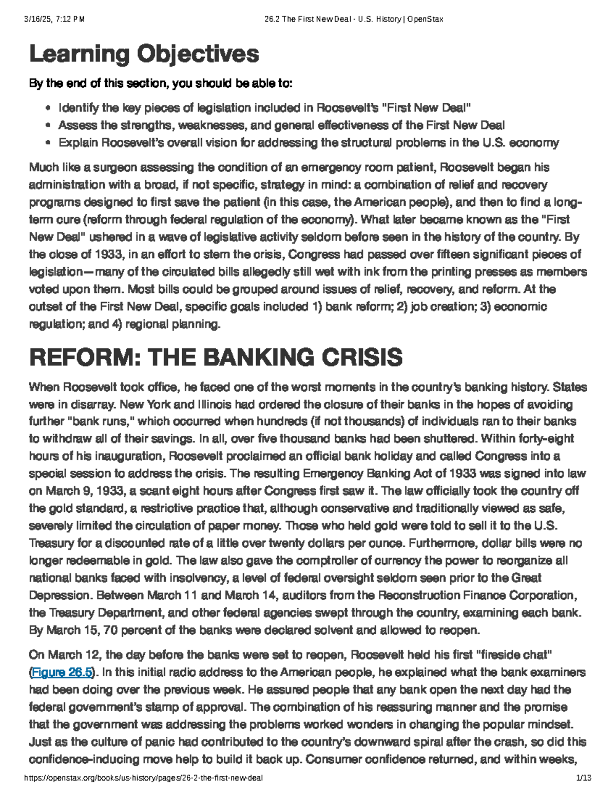 Understanding the First New Deal: Key Legislation & Impact (U.S ...