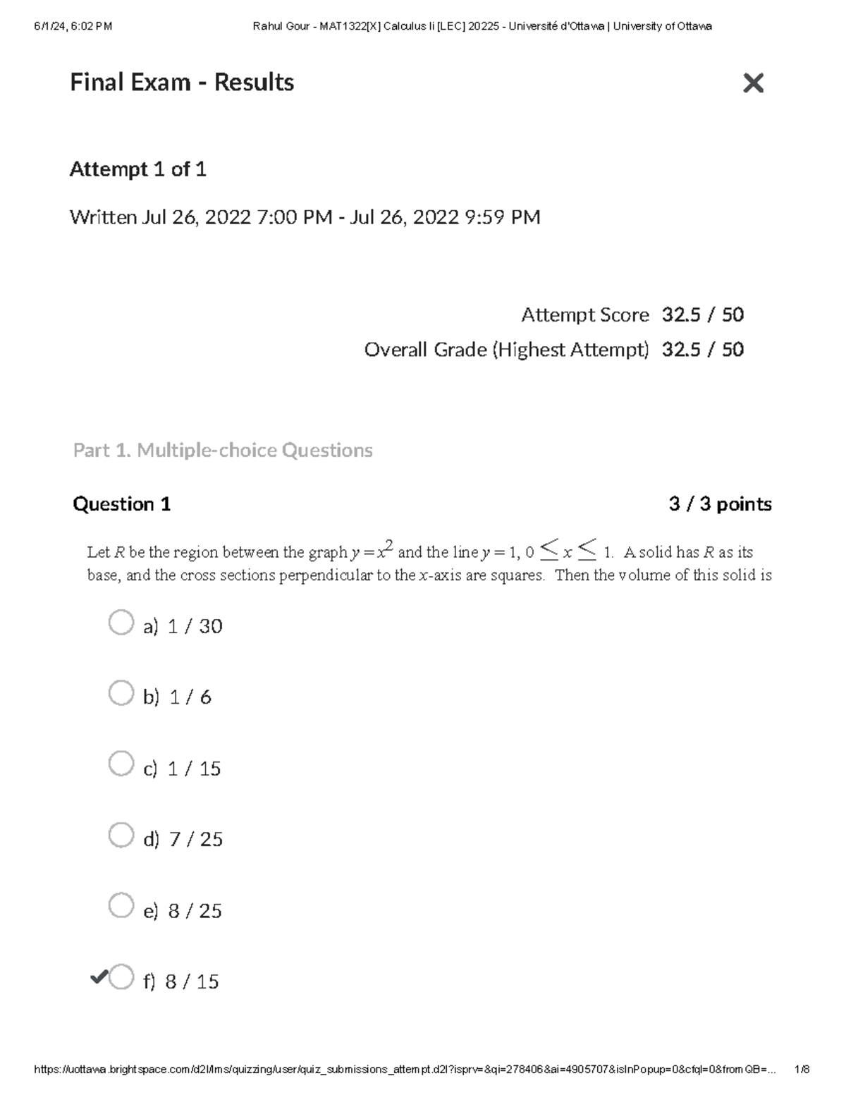 Calc2 Final Exam Results and Detailed Feedback - Studocu