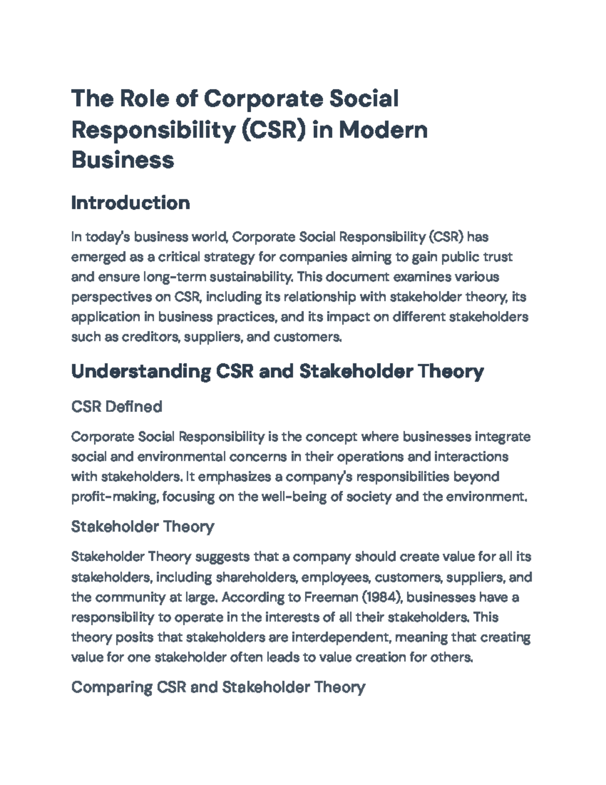 Corporate Social Responsibility (CSR) in Modern Business Practices ...