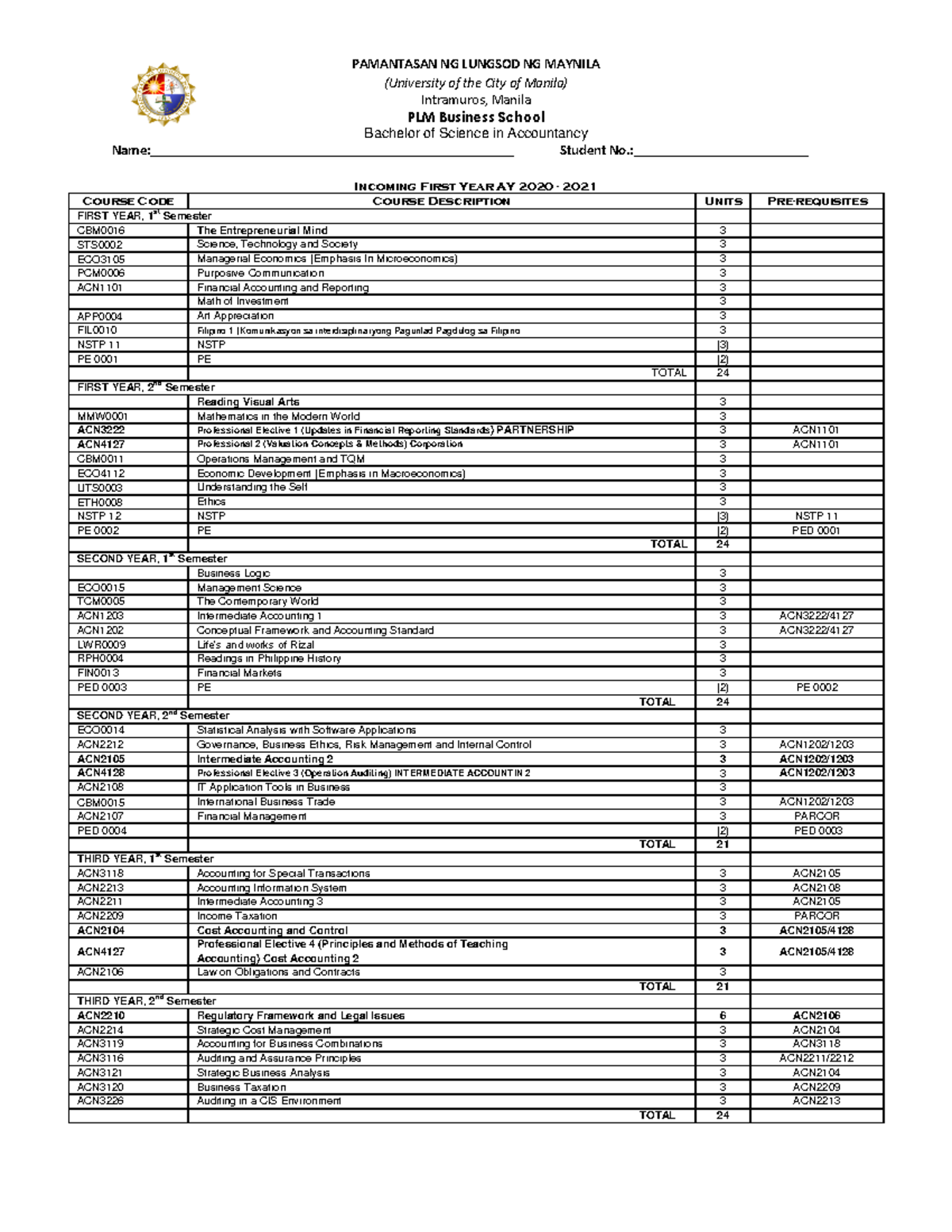 PLM-BSA-Curriculum-Checklist-for-Bachelor-of-Science-in-Accountancy ...