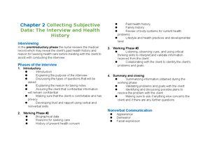 Module 2, Collecting Subjective Data and Interview, NCM 101 HA Lec ...