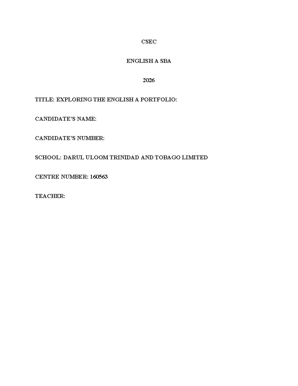 CSEC ENGLISH A SBA 2026: Group Written Report on Media Impact - Studocu