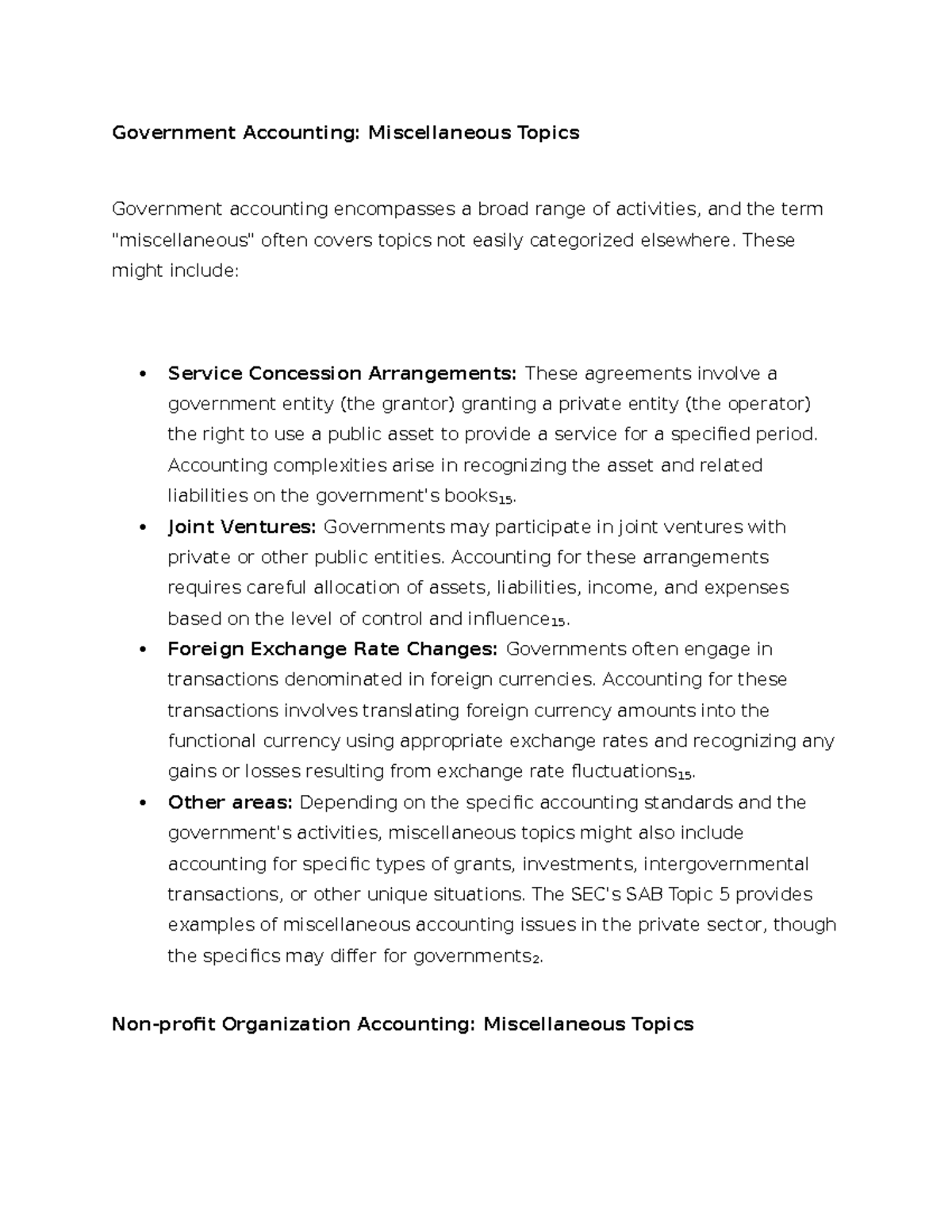 Government Accounting: Miscellaneous Topics Overview and Examples - Studocu