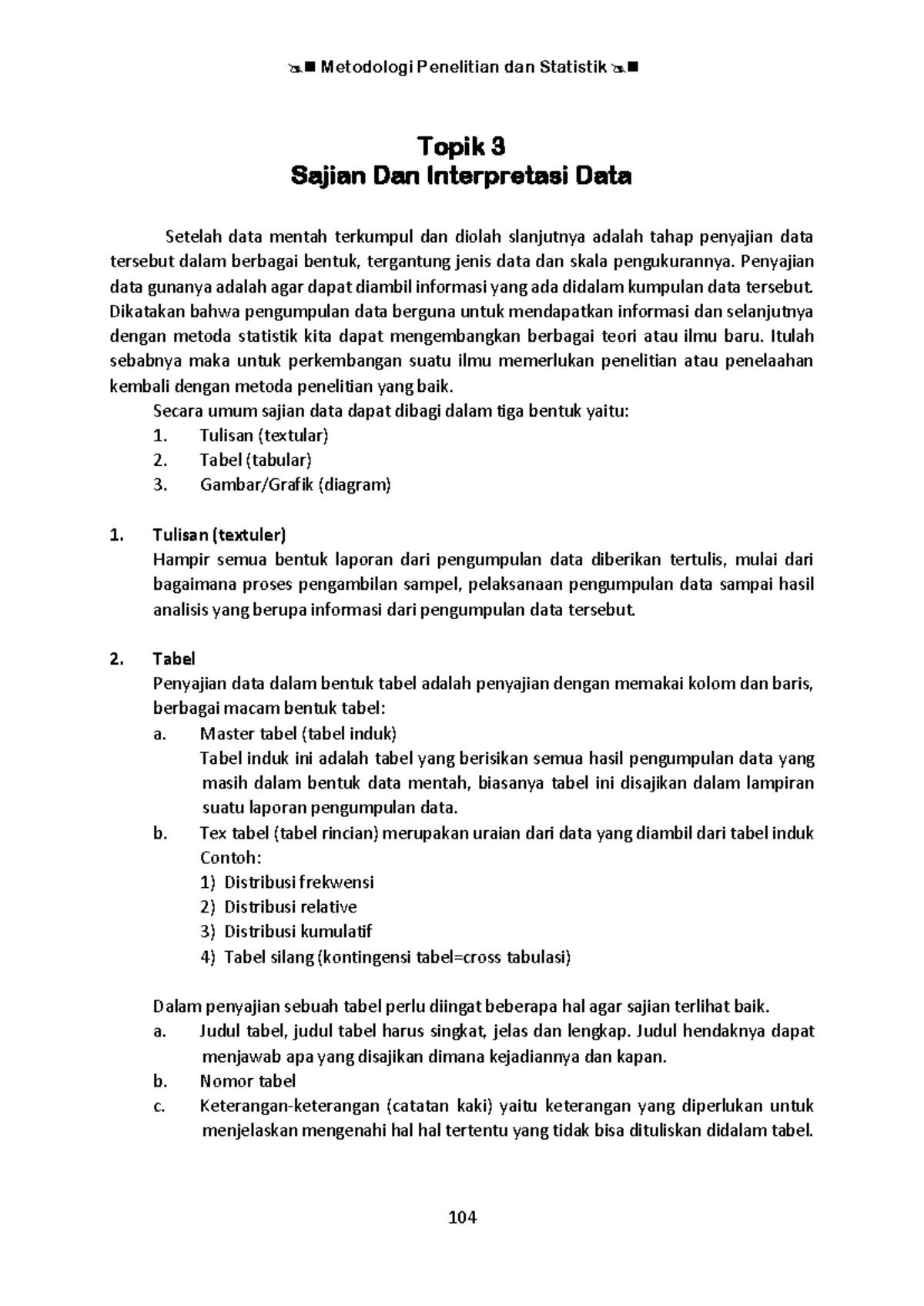 Penyajian dan Interpretasi Data dalam Statistik: Pertemuan 12 - Studocu