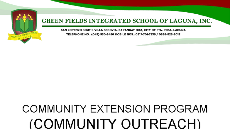 Community Extension Program Proposal (Numeracy & Literacy Enrichment ...