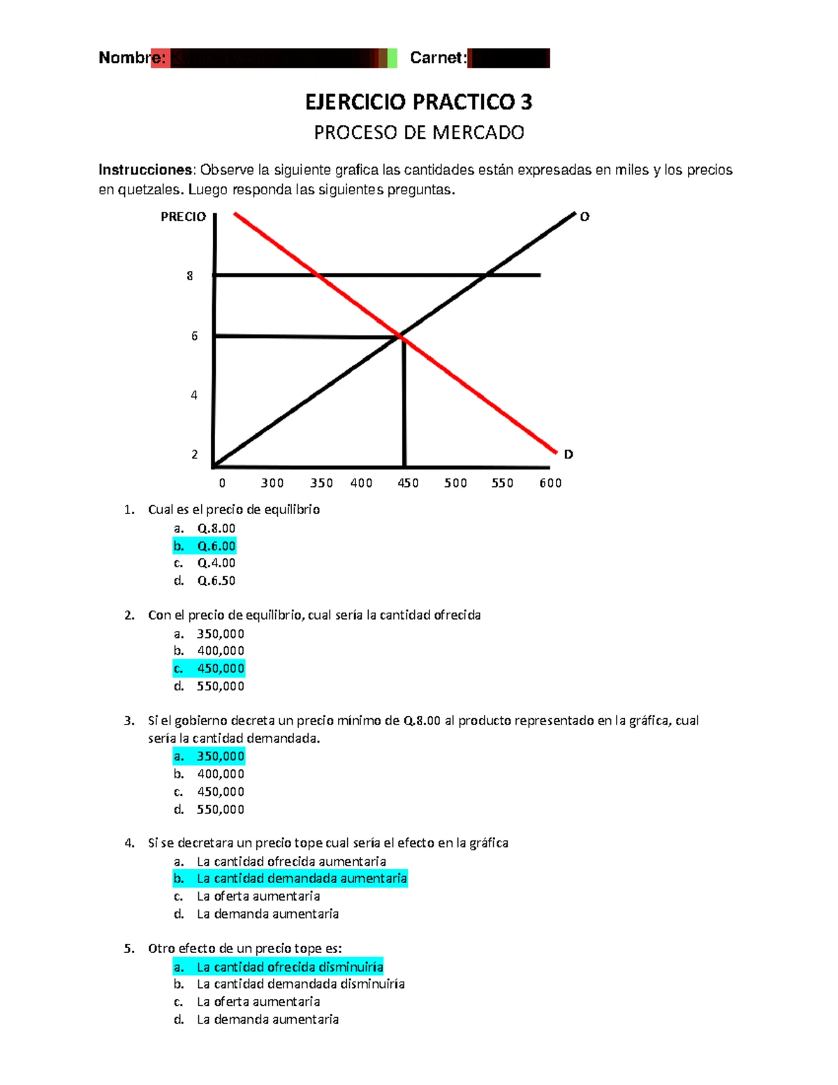 Universidad Galileo IDEA Proceso de Mercado Ejercicio Práctico 2: Hoja de - Studocu