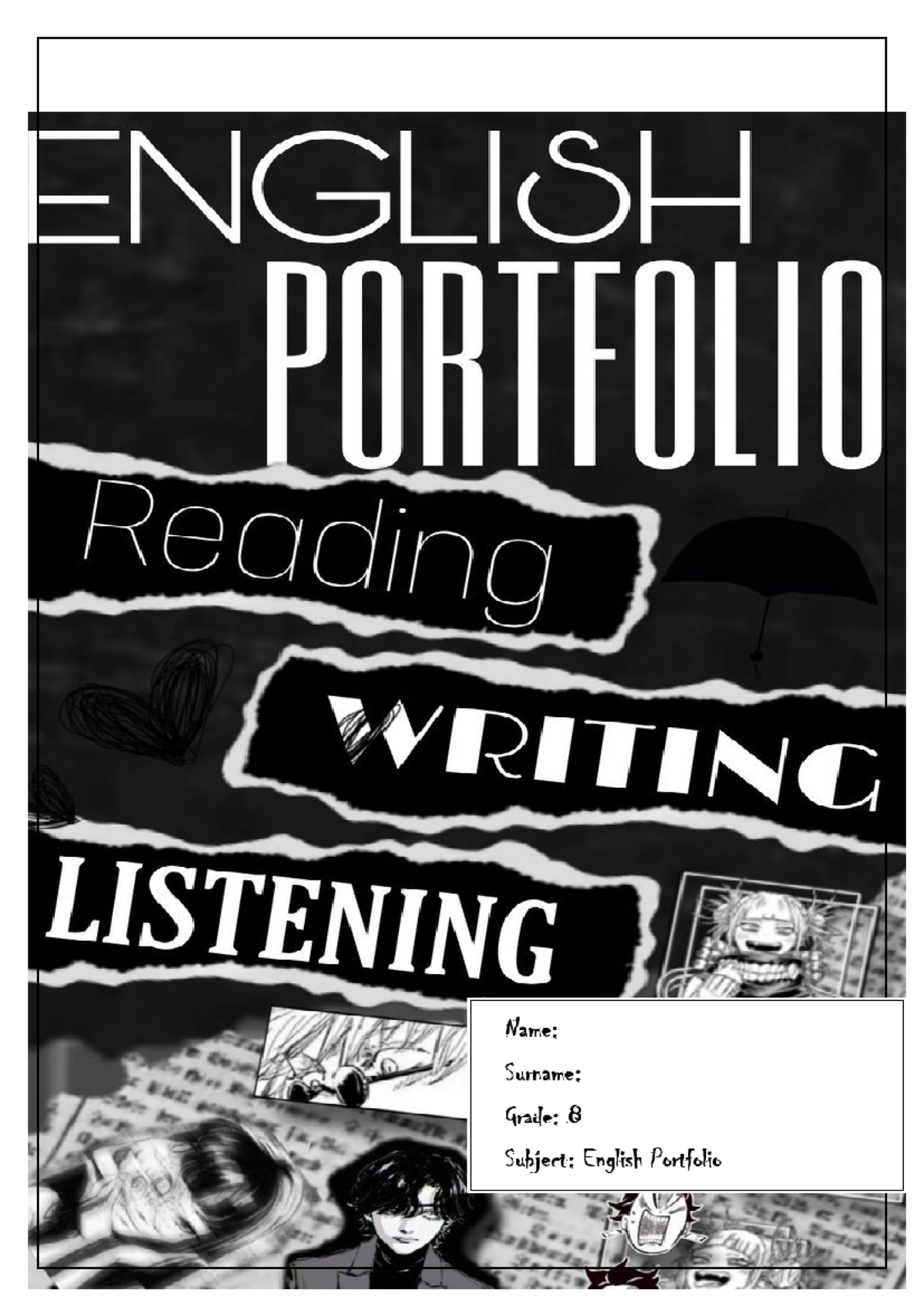 Siphesihle mbada caver page and folders grade 8 - ENGLISH PORTFOLIO ...