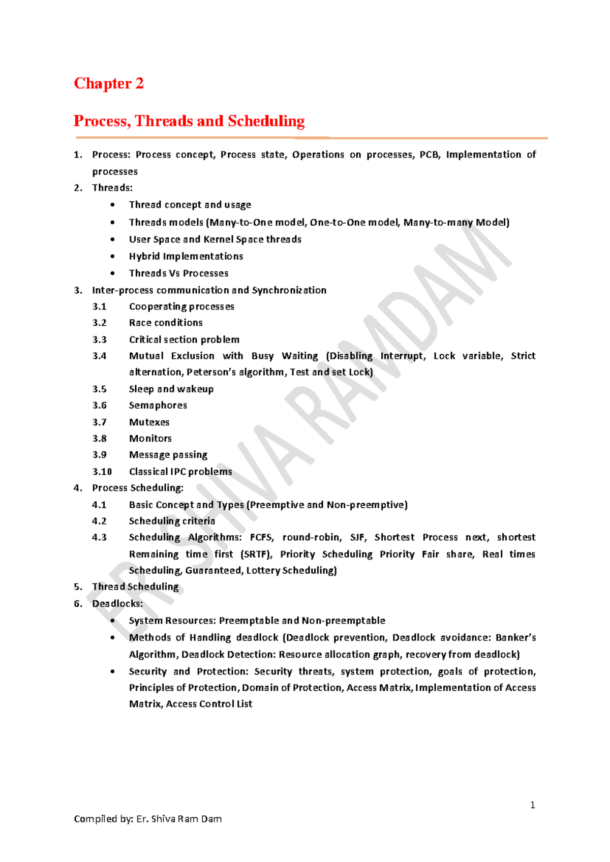 Chapter 2: Processes, Threads, and Scheduling Concepts - Studocu