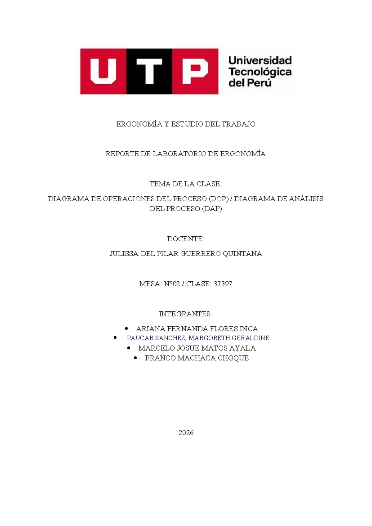 Laboratorio de Ergonomía N1: DOP y DAP en Práctica - Studocu