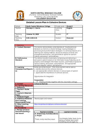 Parallelism Grade 8 Lesson Plan - La Salle University College of ...
