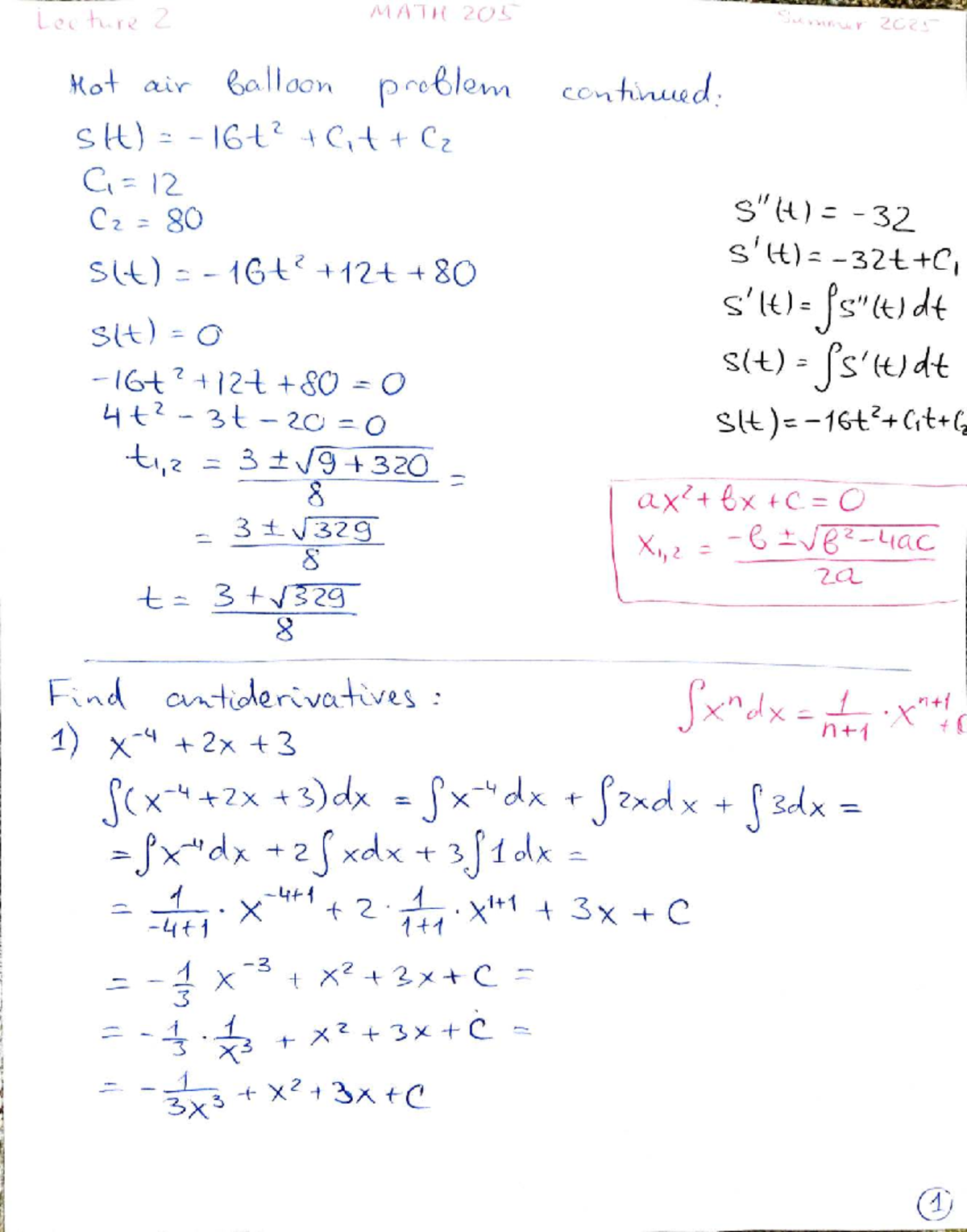 MATH 205 Lecture Notes: Essential Concepts for Midterm Exam Prep - Studocu