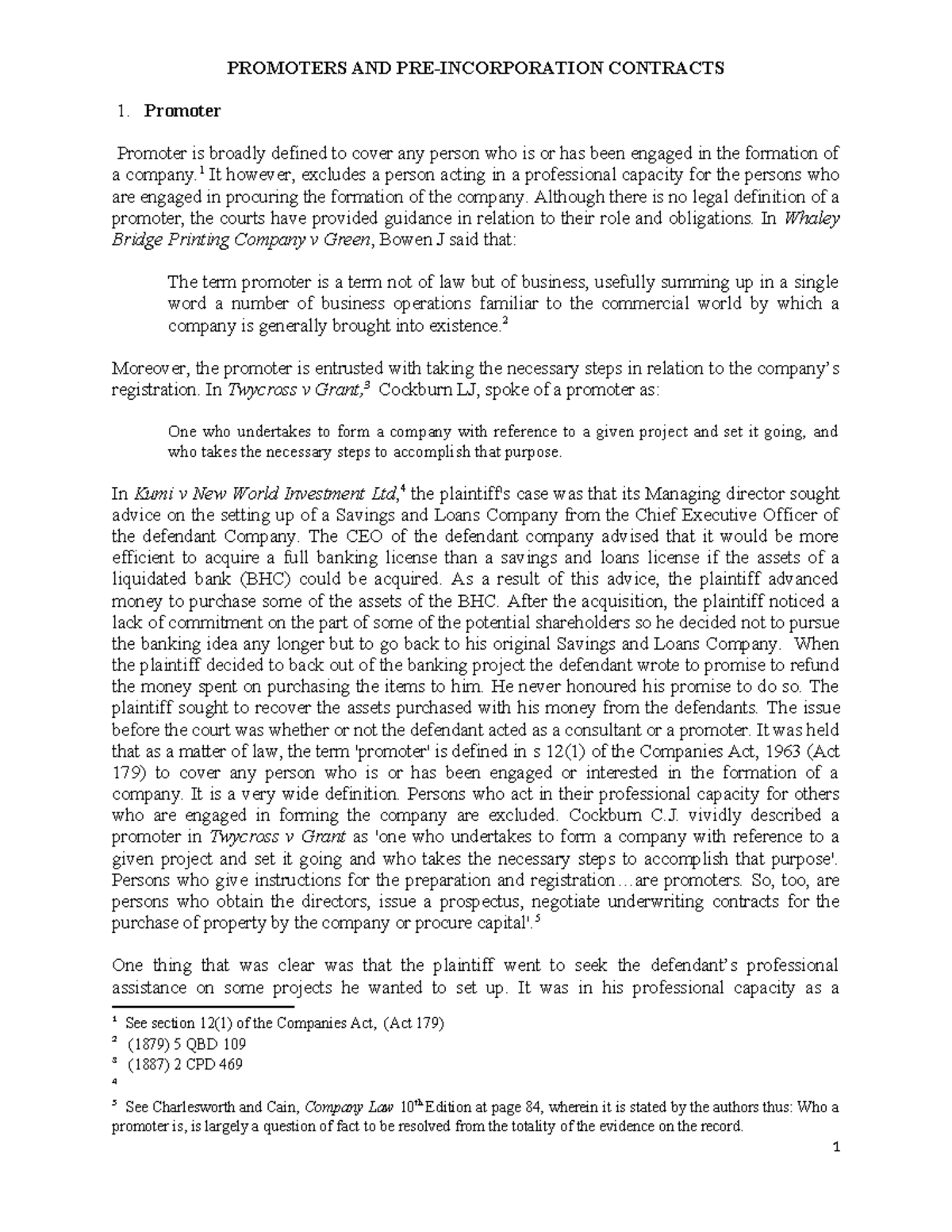 Promoters & Pre-Incorporation Contracts in Ghana: A Comprehensive Guide ...