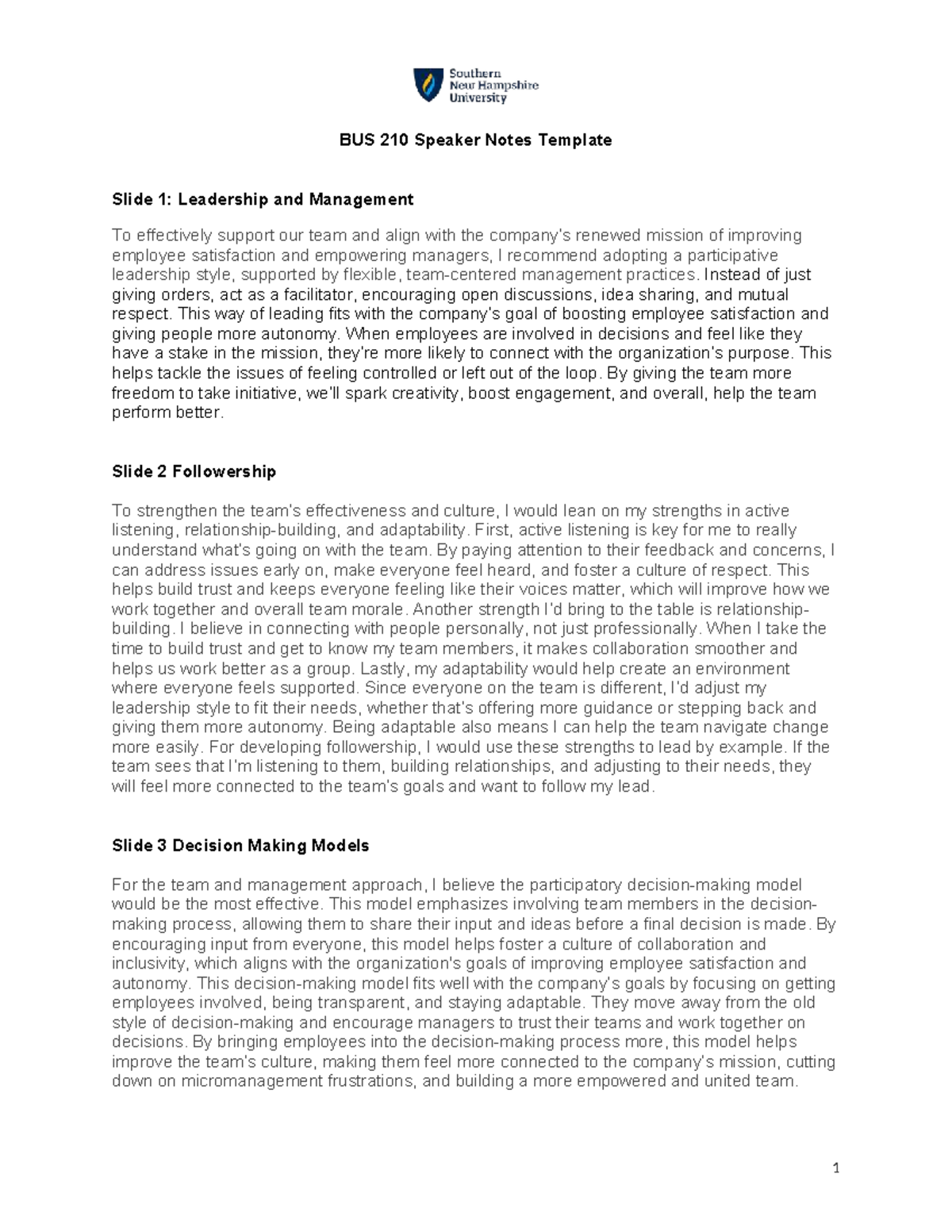 BUS 210 Speaker Notes: Leadership, Followership & Communication ...