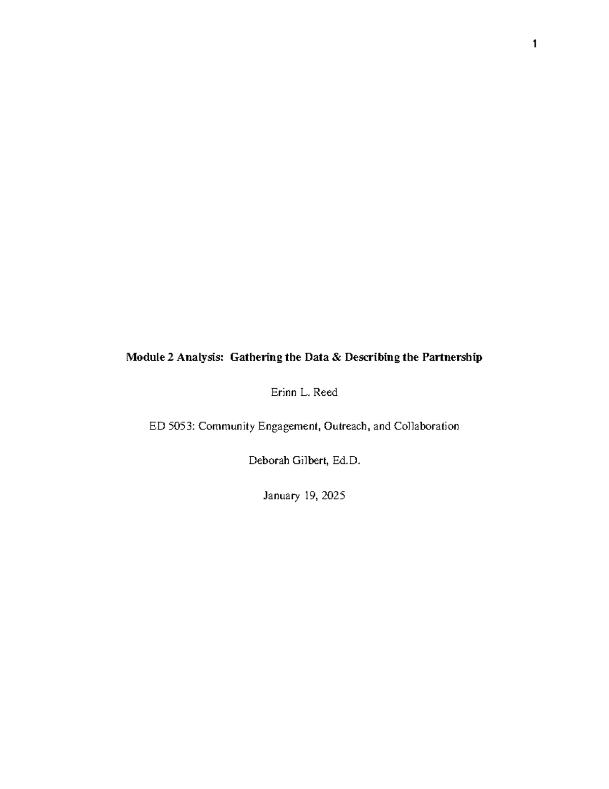 ED5053. Module 2 Analysis: Enhancing School-Family Partnerships - Studocu