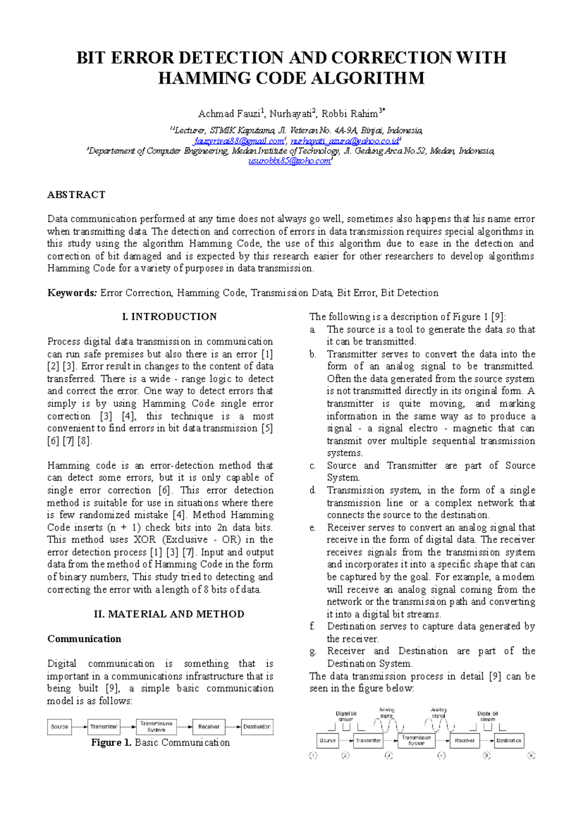 Bit Error Detection & Correction Using Hamming Code Algorithm - Studeersnel