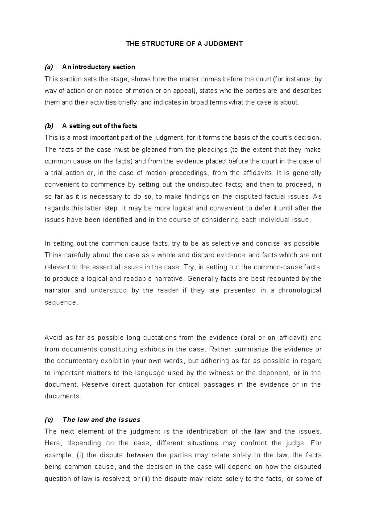 Judgment Structure: Key Elements in Legal Decision-Making - Studocu