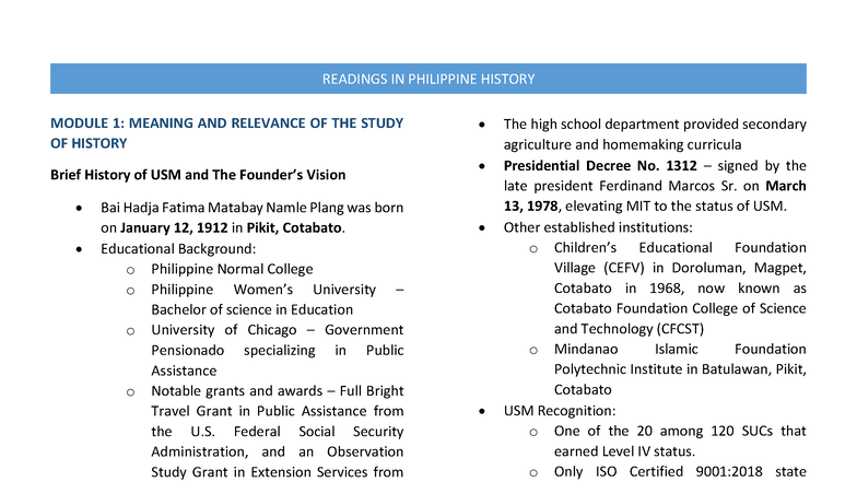RPH MODULE 1-3 REVIEWER: PHILIPPINE HISTORY INSIGHTS - Studocu