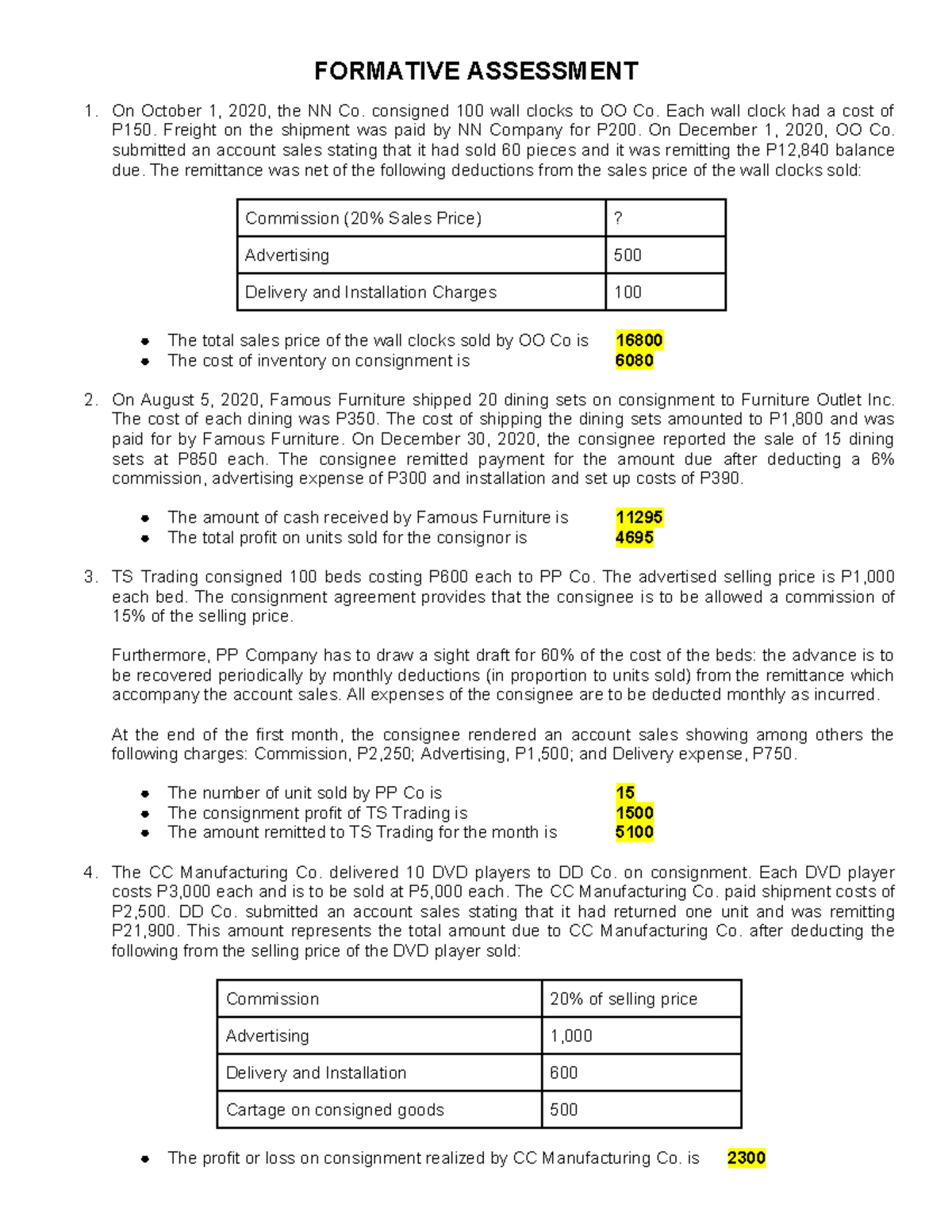 Fa-Module-11: Consignment Arrangement Assessment Details - Studocu