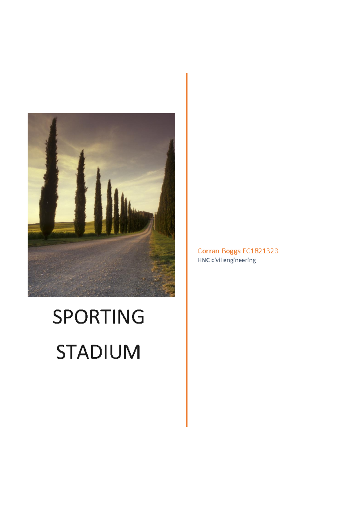 HNC Engineering: Graded Unit Project on Design of a Sporting Stadium ...