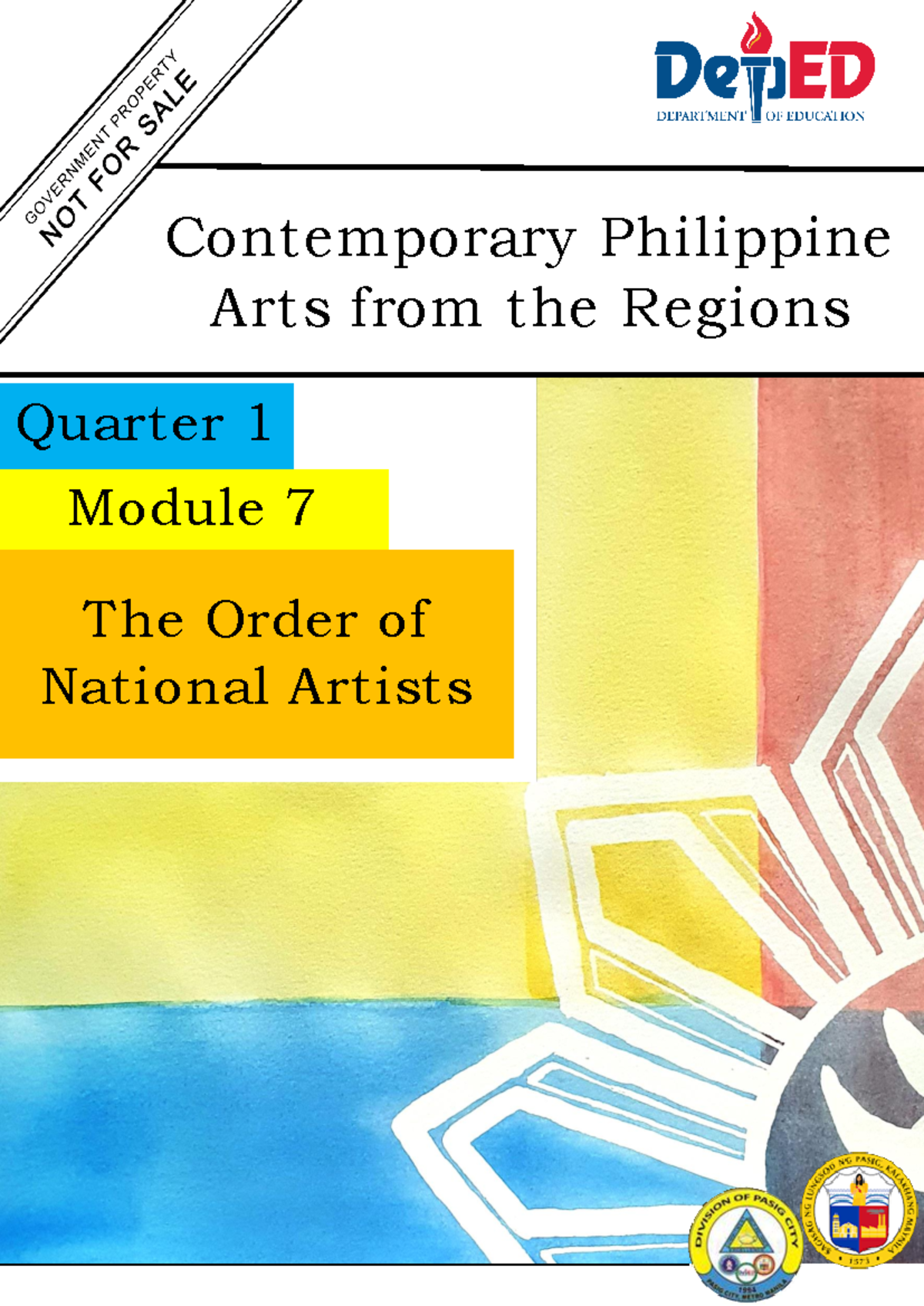 Contemporary ART 12 Q1 M7: The Order of National Artists Module - Studocu