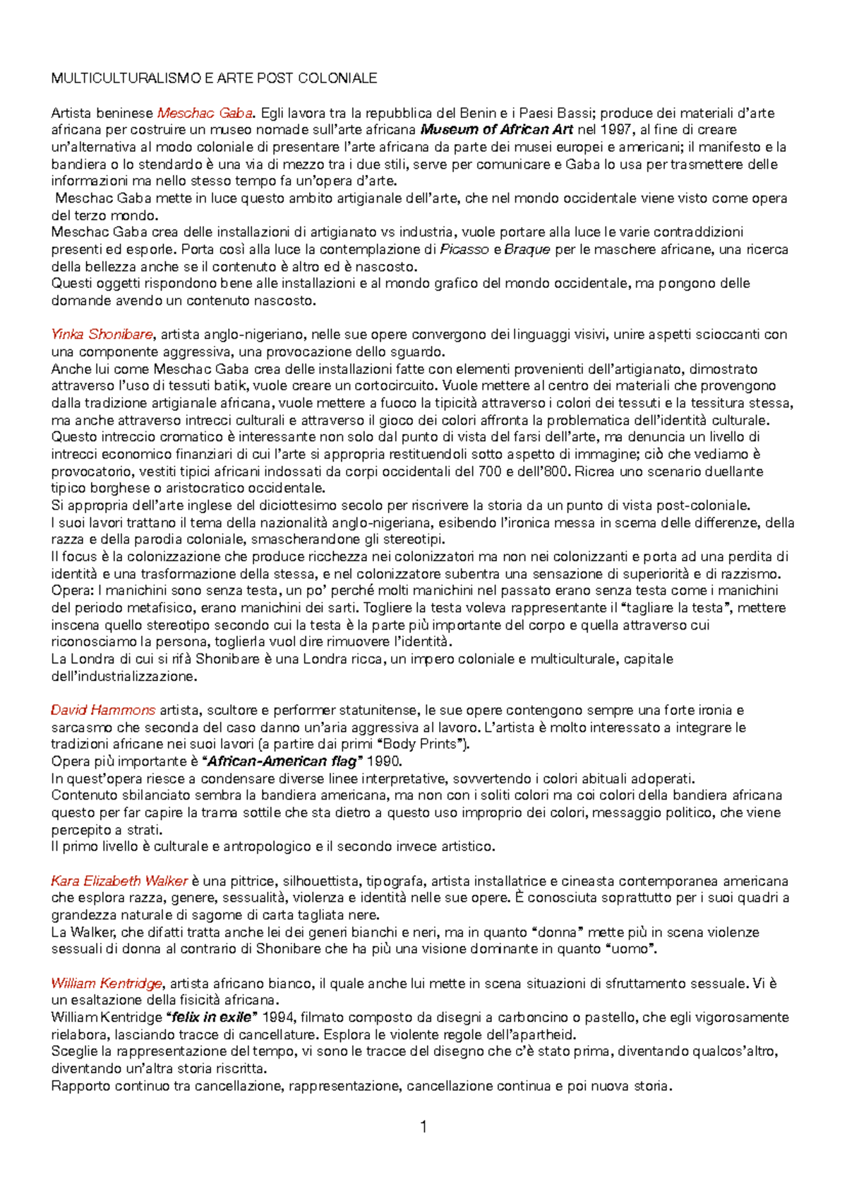 Esame Fenomenologia - Riassunto libro Anni novanta servito dal professore - MULTICULTURALISMO E ...