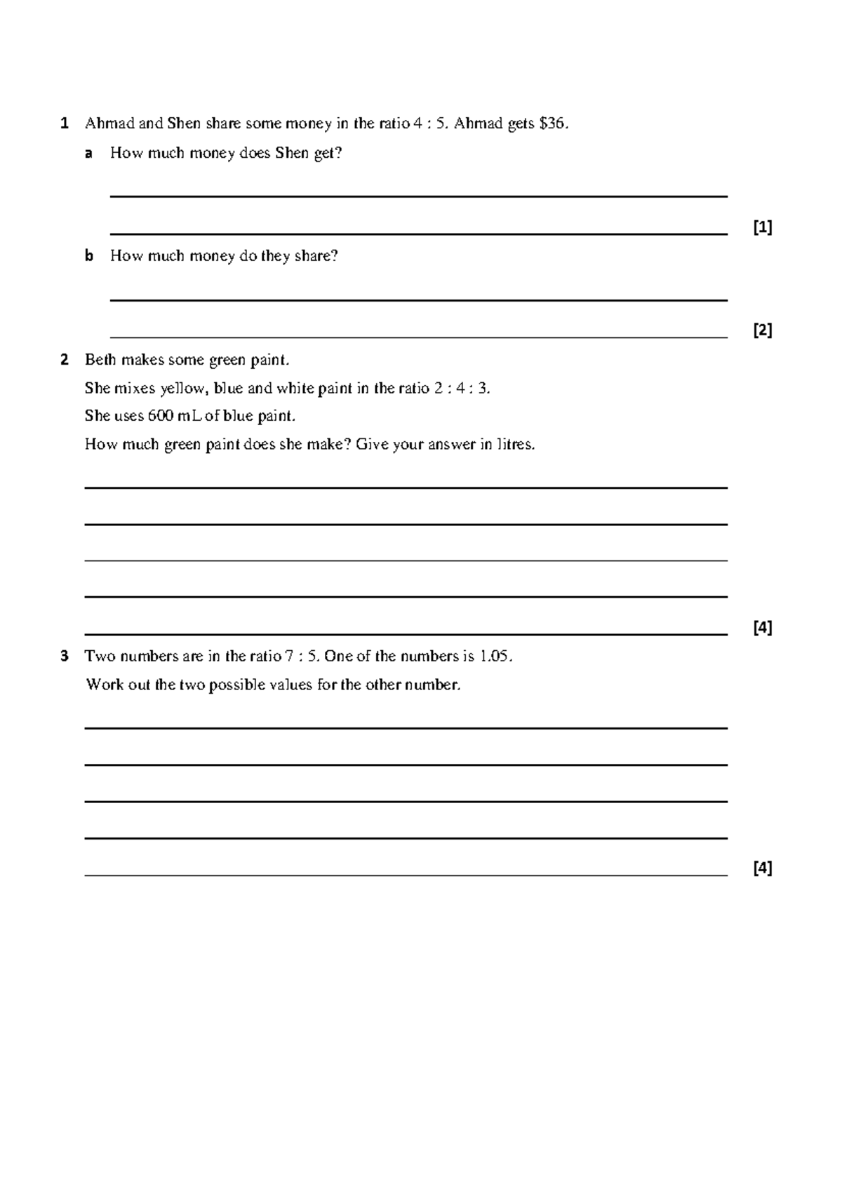 Ch 11 Revision - Practice Worksheet on Ratios and Proportions - Studocu