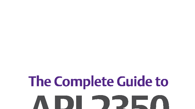 API 2350: Comprehensive Overview of Overfill Protection Standards - Studocu