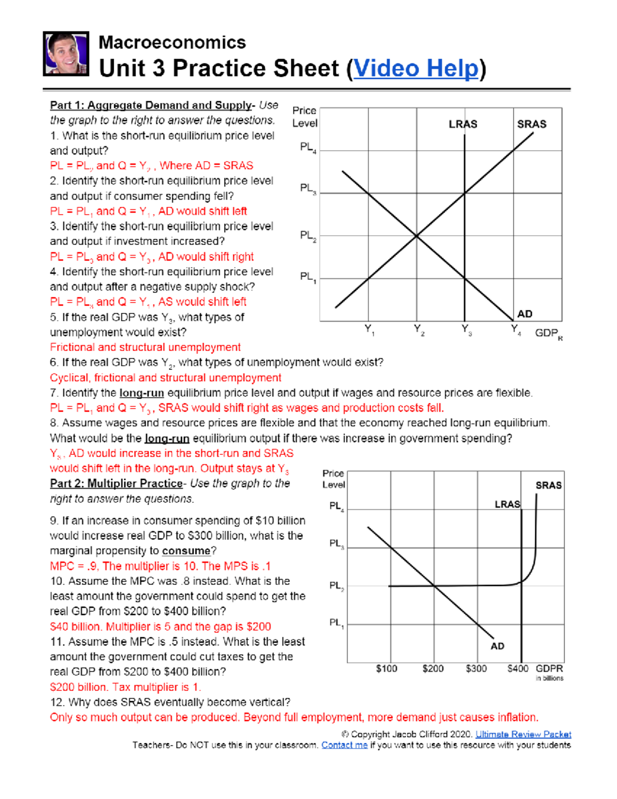 Macroeconomics Unit 3 Practice Sheet Answers (Video Help) - Studocu