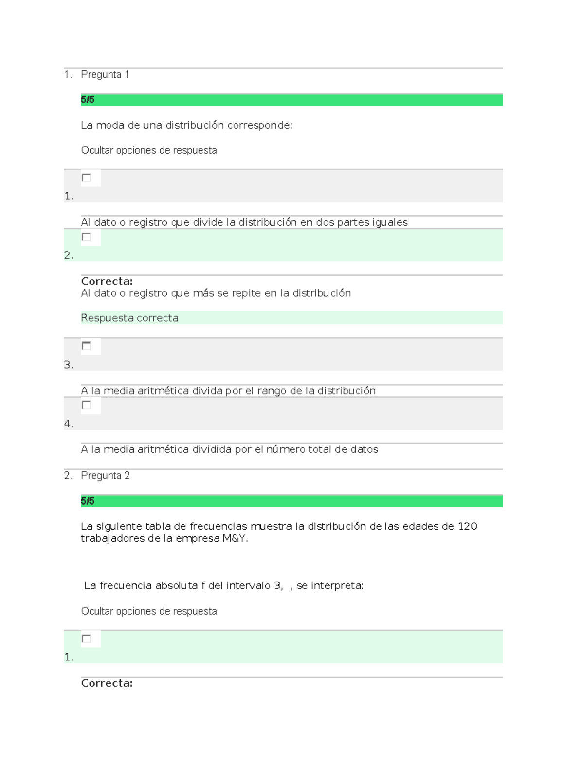 Prueba 1 Estadística: Análisis de Preguntas y Respuestas - Studocu