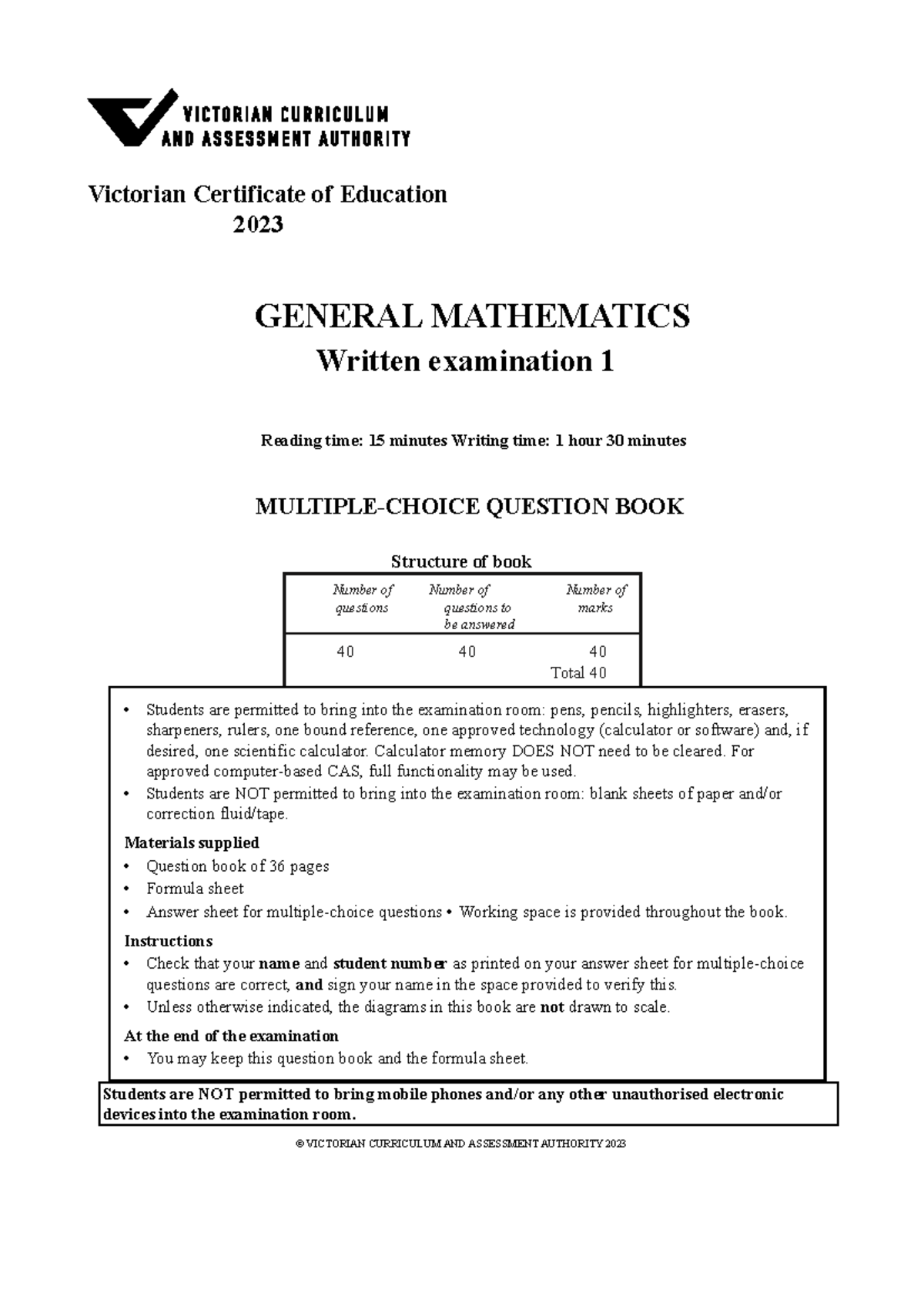 MAT 2023 - Paper 1: Solutions for General Mathematics Exam - Studocu