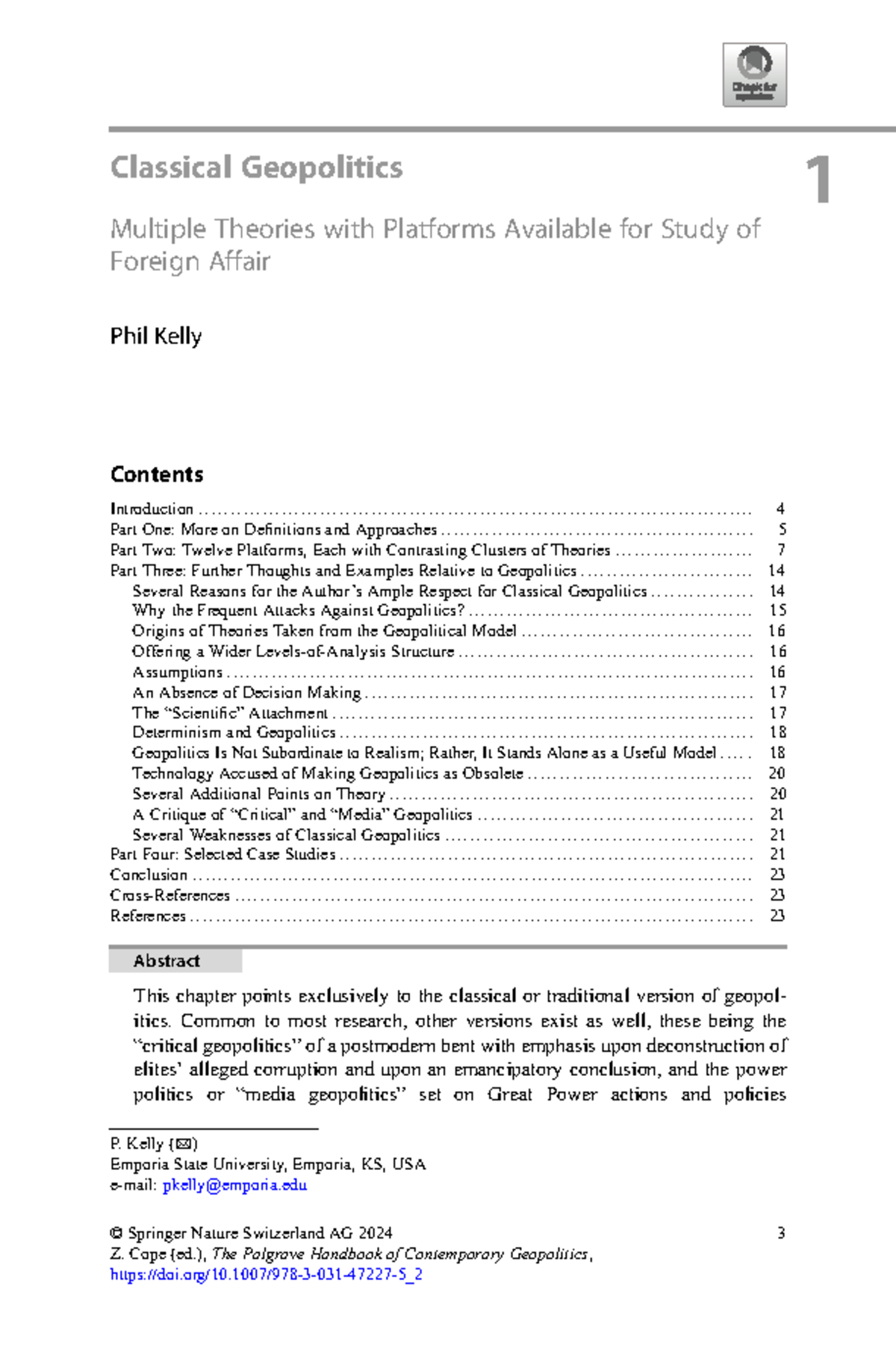 Classical Geopolitics: Theories and Platforms for Foreign Affairs (POL ...