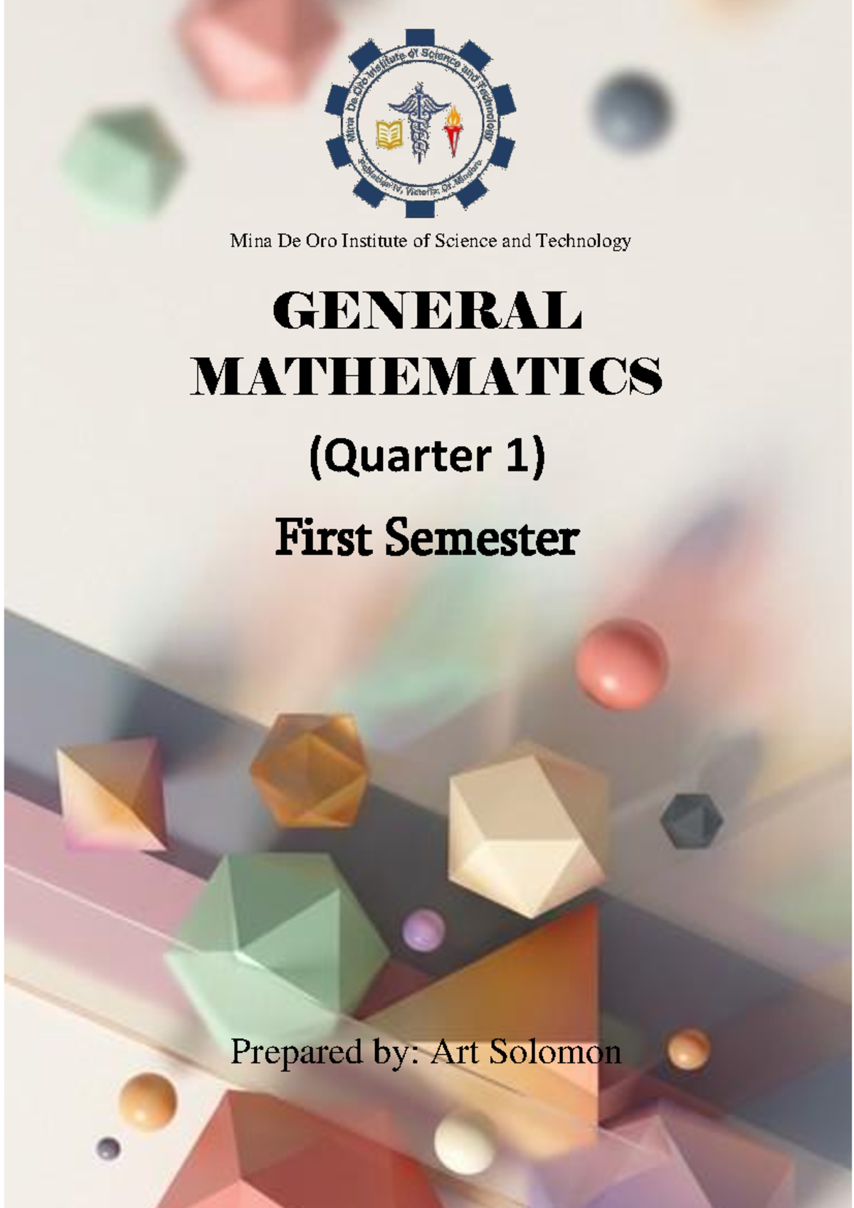MATH 101: General Mathematics Module - Functions & Operations - Studocu