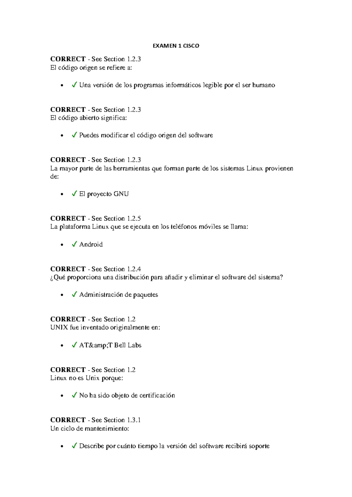 Examen 2023 de Cisco Linux - Preguntas y Respuestas Clave - Studocu