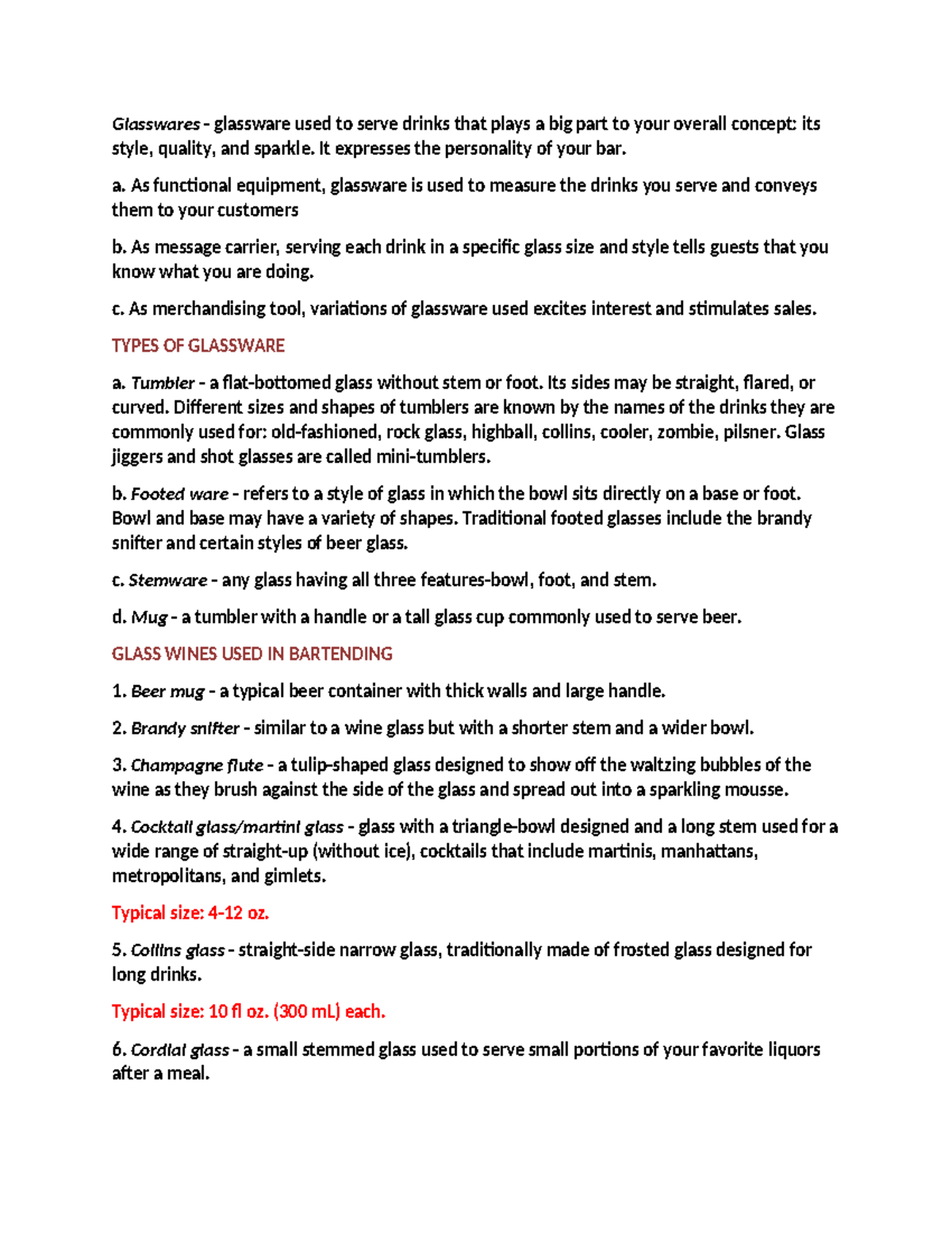 TLE - 3RD QUARTER NOTES ON GLASSWARE AND FLORAL ARRANGEMENTS - Studocu