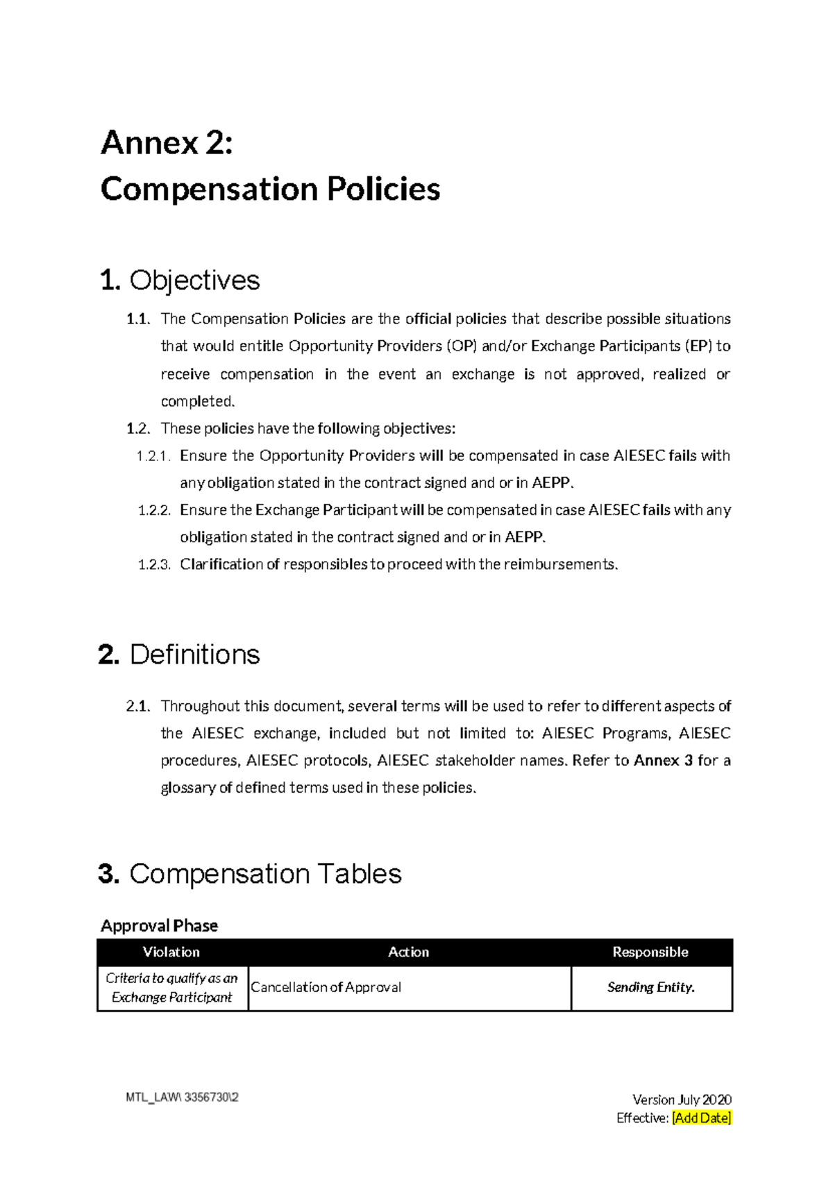 Annex 2: Compensation Policies & Tables for GWLG Review - Studocu