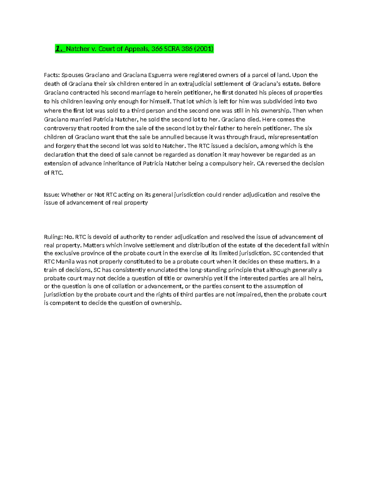 Special Civil Action Lecture Notes - I. SPECIAL CIVIL ACTIONS (Rules 62 ...