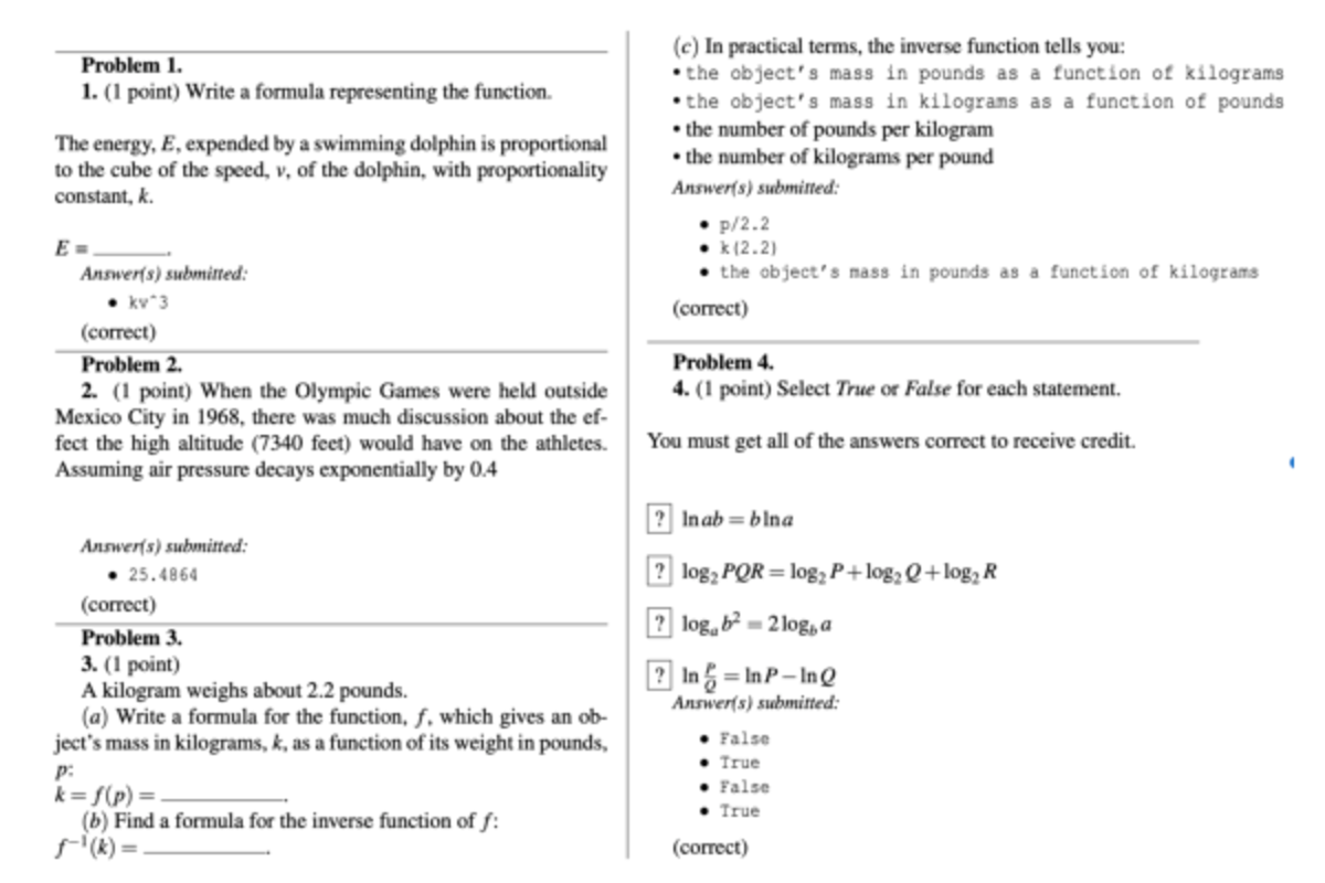 Notes - Unit 1 - (c) In practical terms, the inverse function tells you ...